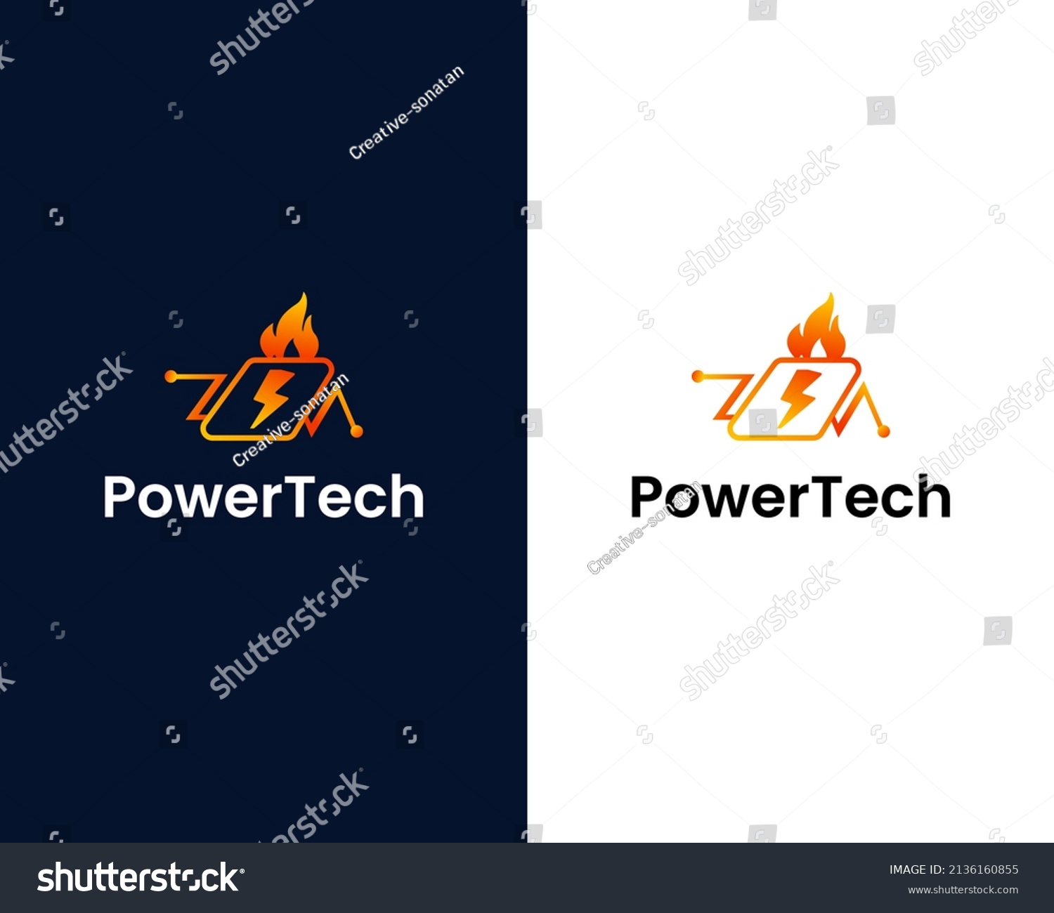 Power Tech Fire Logo Design Template Stock Vector (Royalty Free ...