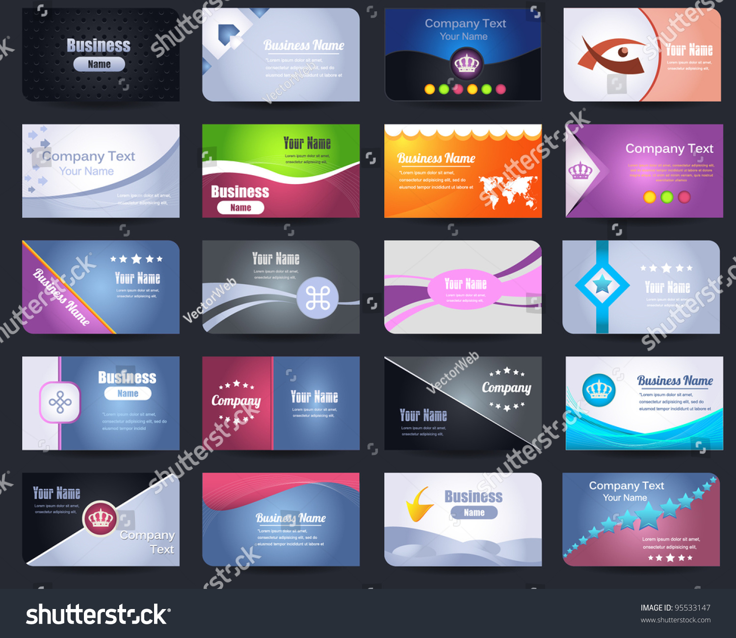 Vektor Stok 20 Premium Business Card Design Vector (Tanpa Royalti ...