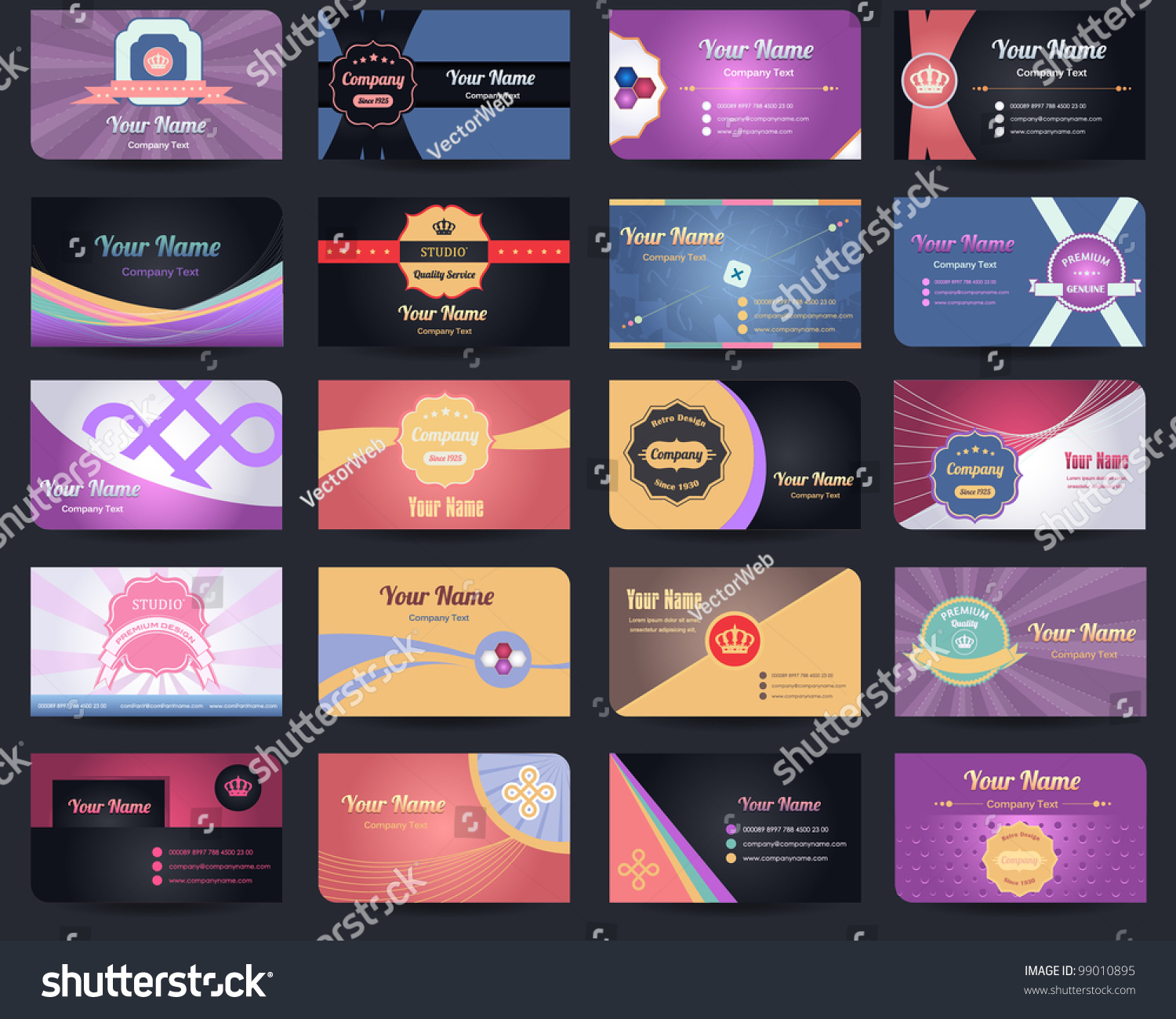 20 Premium Business Card Design Vector 库存矢量图（免版税）99010895 | Shutterstock