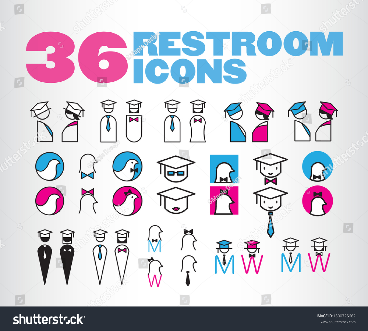 36 Premium Designed Restroom Icons Symbol Stock Vector (Royalty Free ...