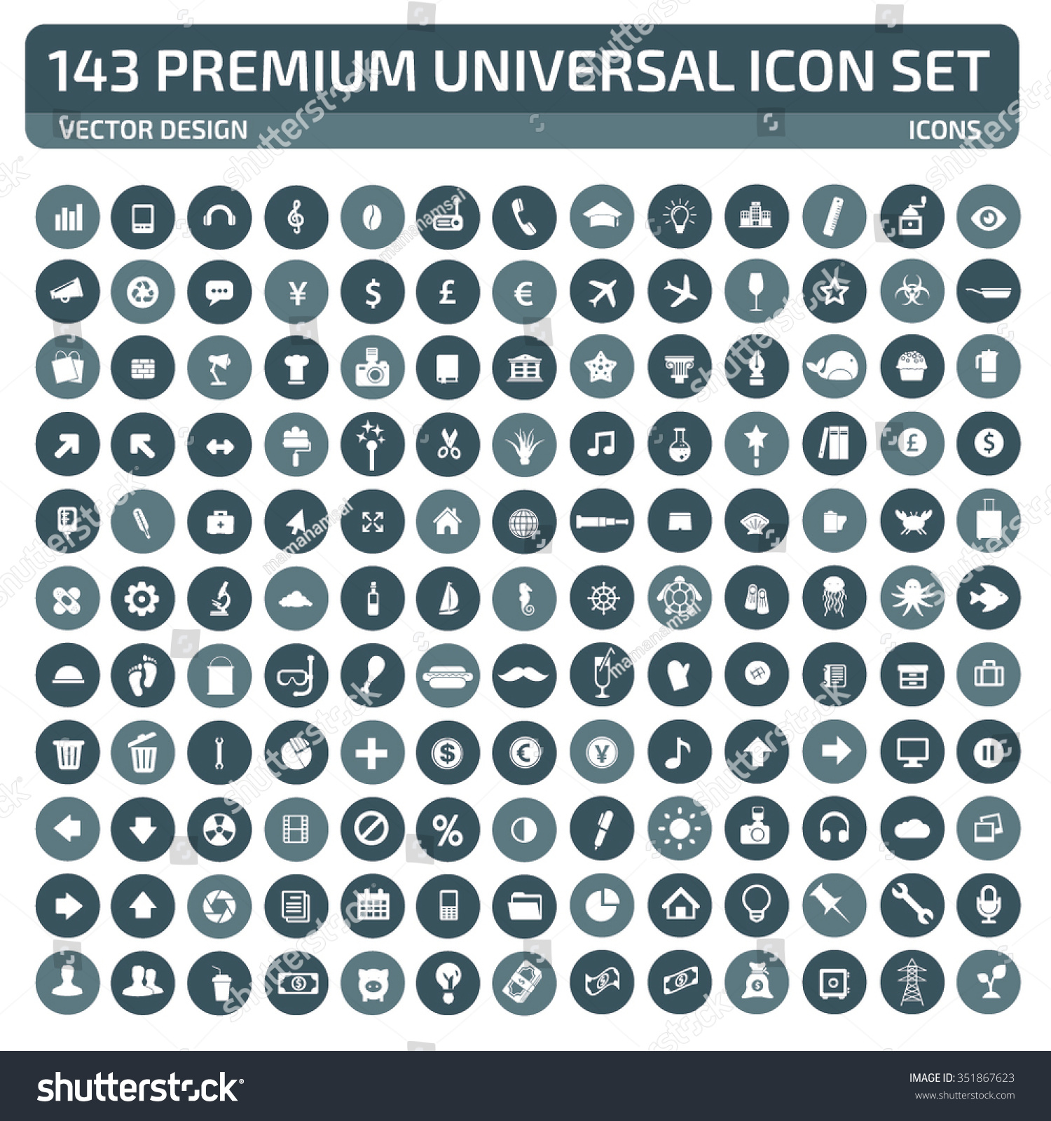 143 Premium Universal Website Icon Setclean Stock Vector (Royalty Free ...