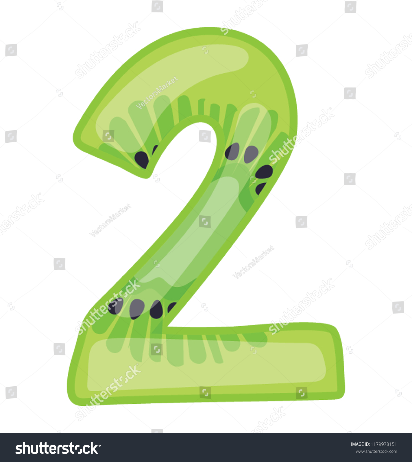 Preschool Counting Learning Number 2 Flat: vector de stock (libre de ...