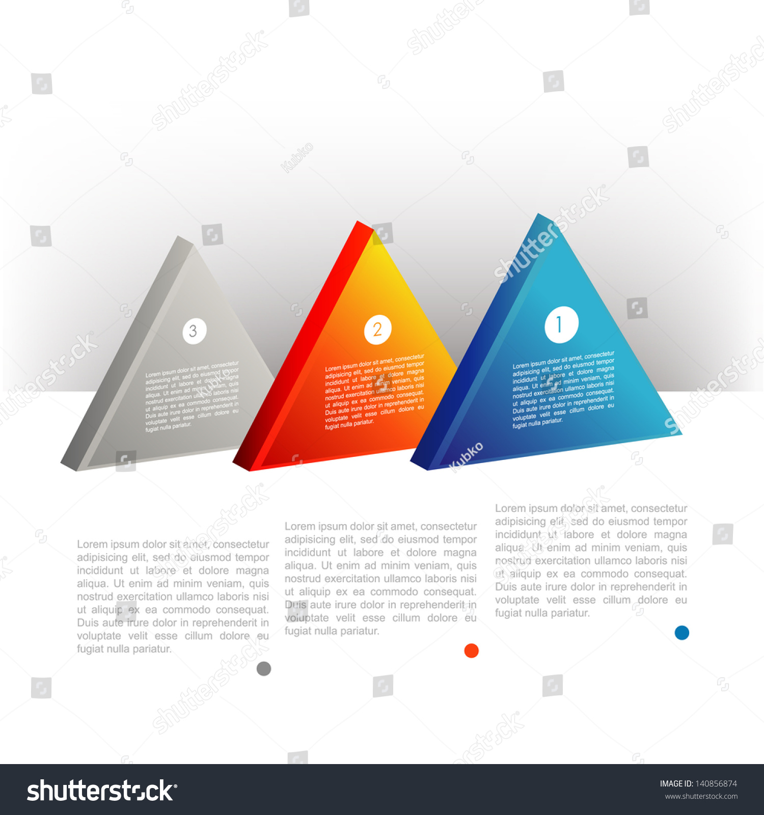 Presentation Template Triangle Graph Pie Chart Stock Vector (Royalty ...
