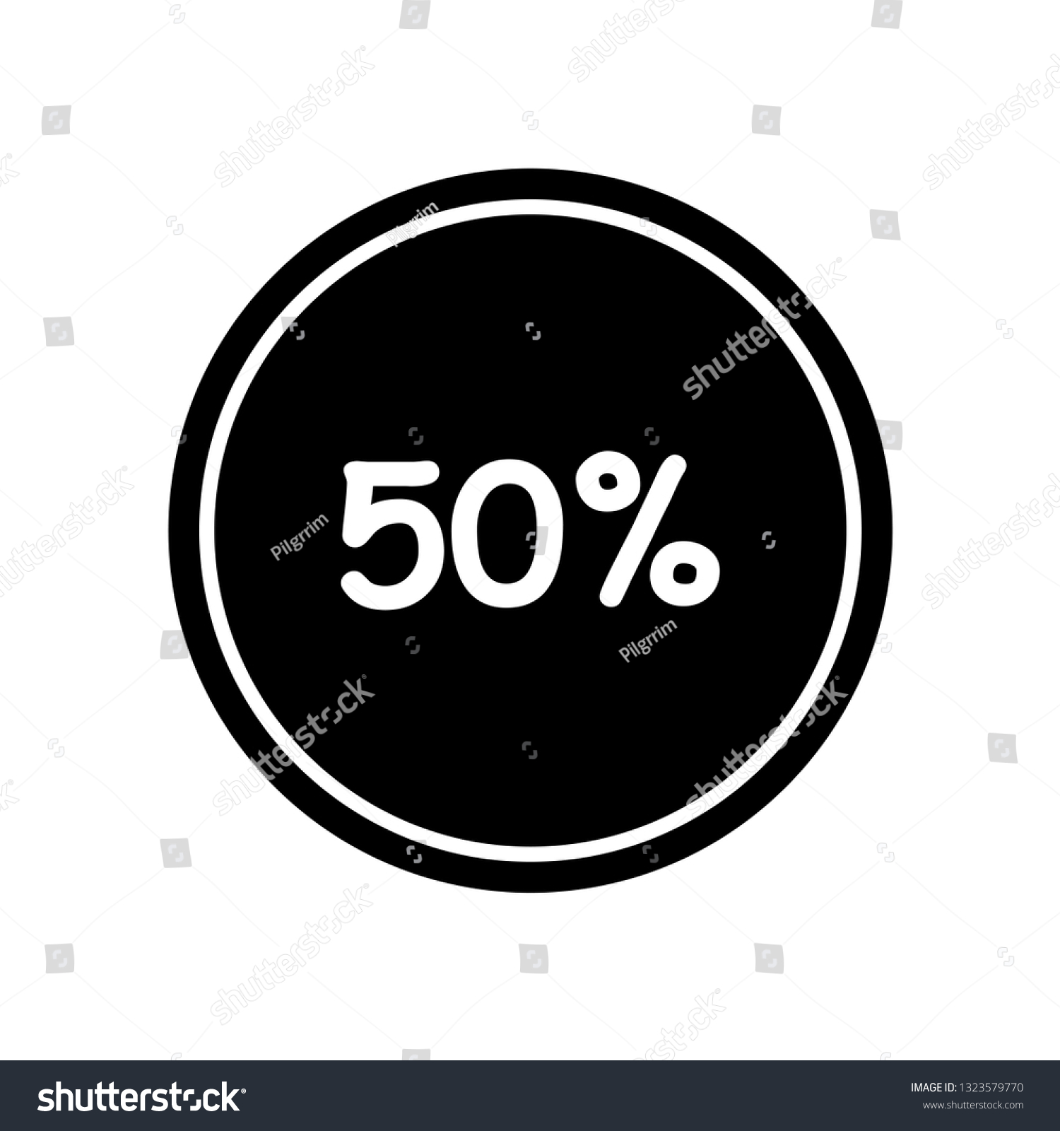 50 Procent Icon Vector Illustration: vector de stock (libre de regalías ...