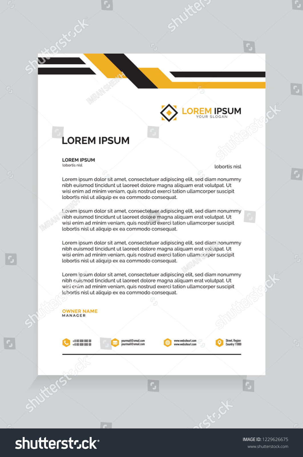 Professional Letterhead Design Stock Vector (Royalty Free) 1229626675 ...
