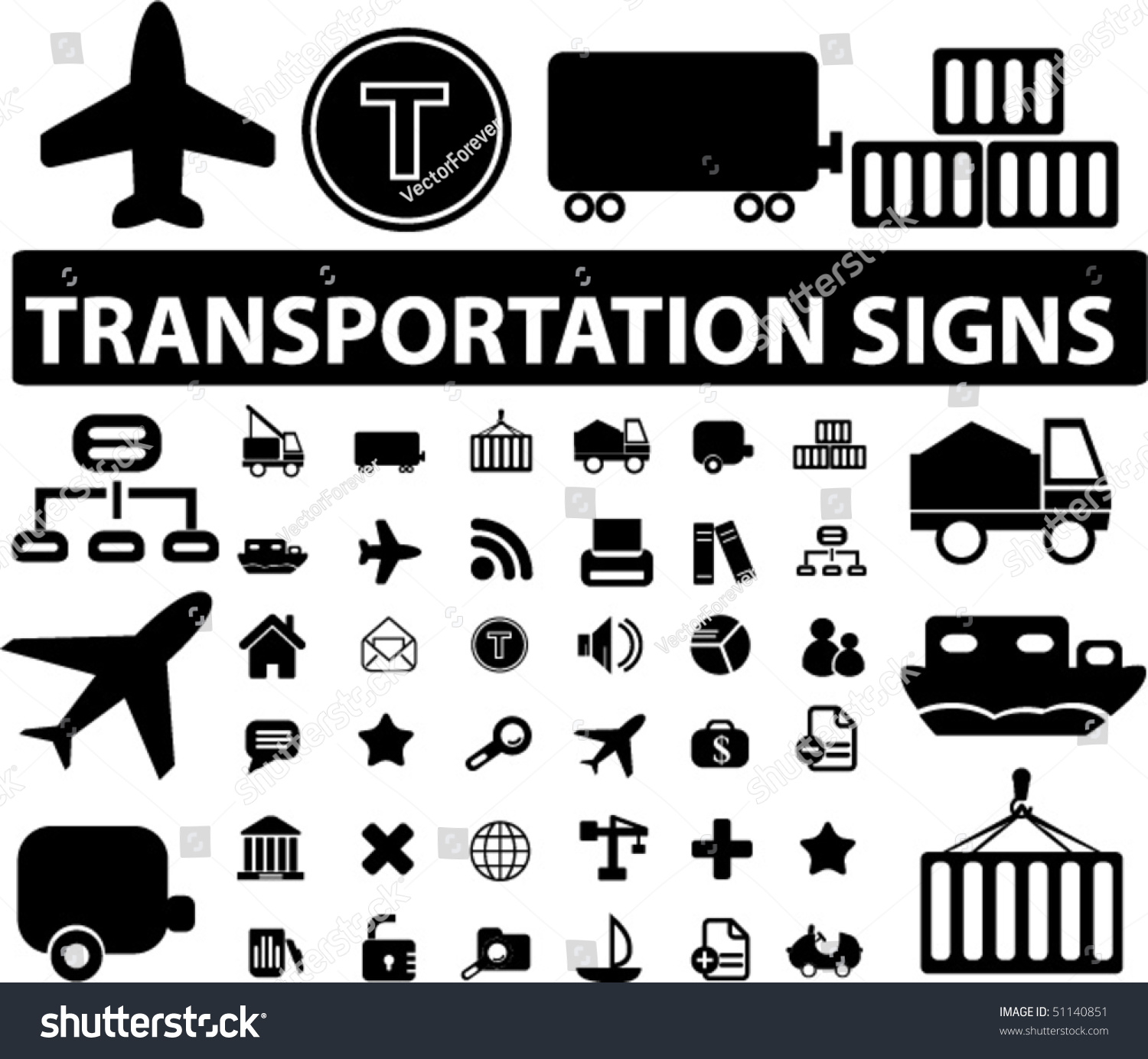 36 Professional Transportation Signs. Vector - 51140851 : Shutterstock