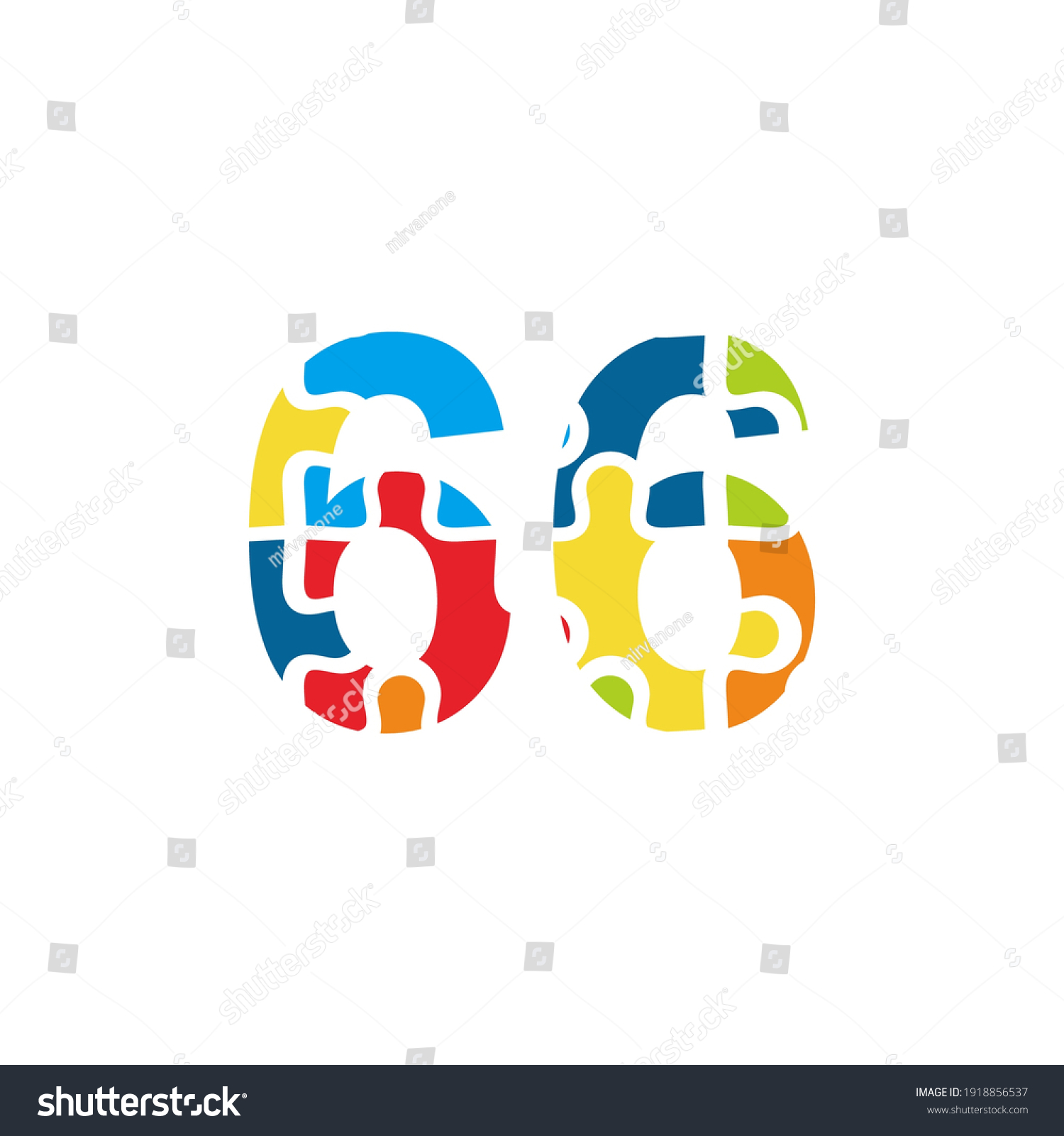 66 Puzzle Number Illustration Vector Eps10 Stock Vector (Royalty Free ...