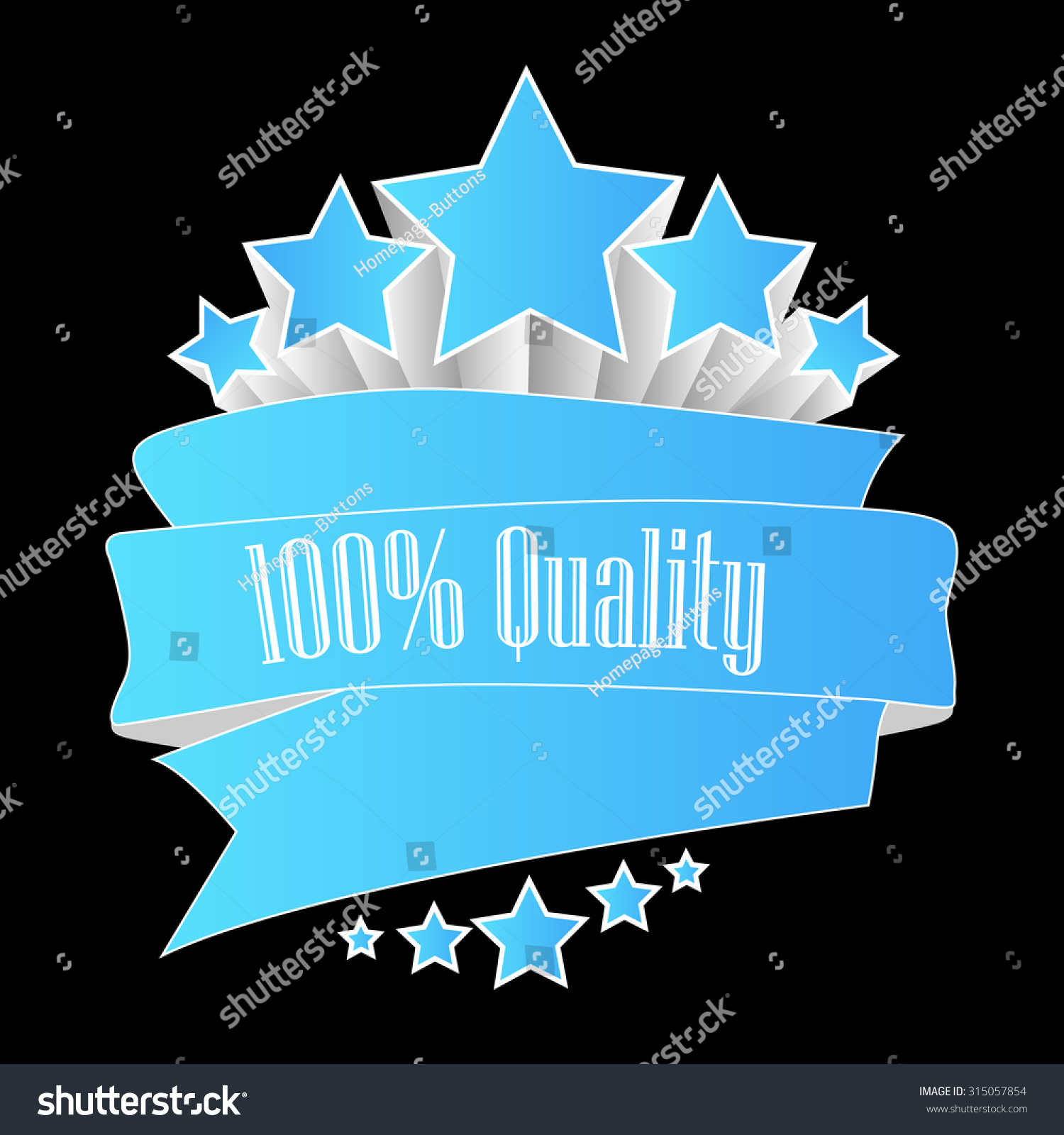 100 Quality Button Light Blue On Stock Vector (Royalty Free) 315057854 ...