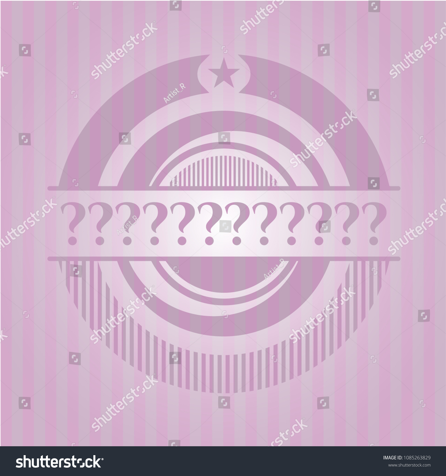 Question Mark Badge Pink Background Stock Vector (Royalty Free) 1085263829