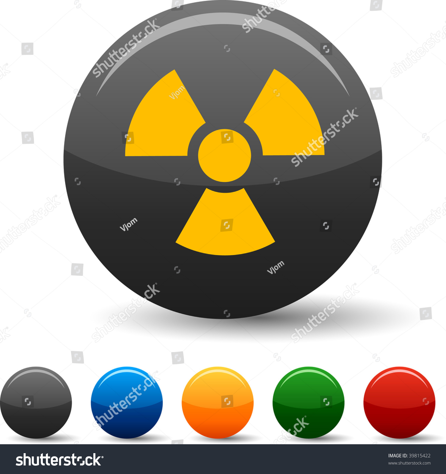 Radiation Icon Set Vector Illustration Stock Vector (Royalty Free ...