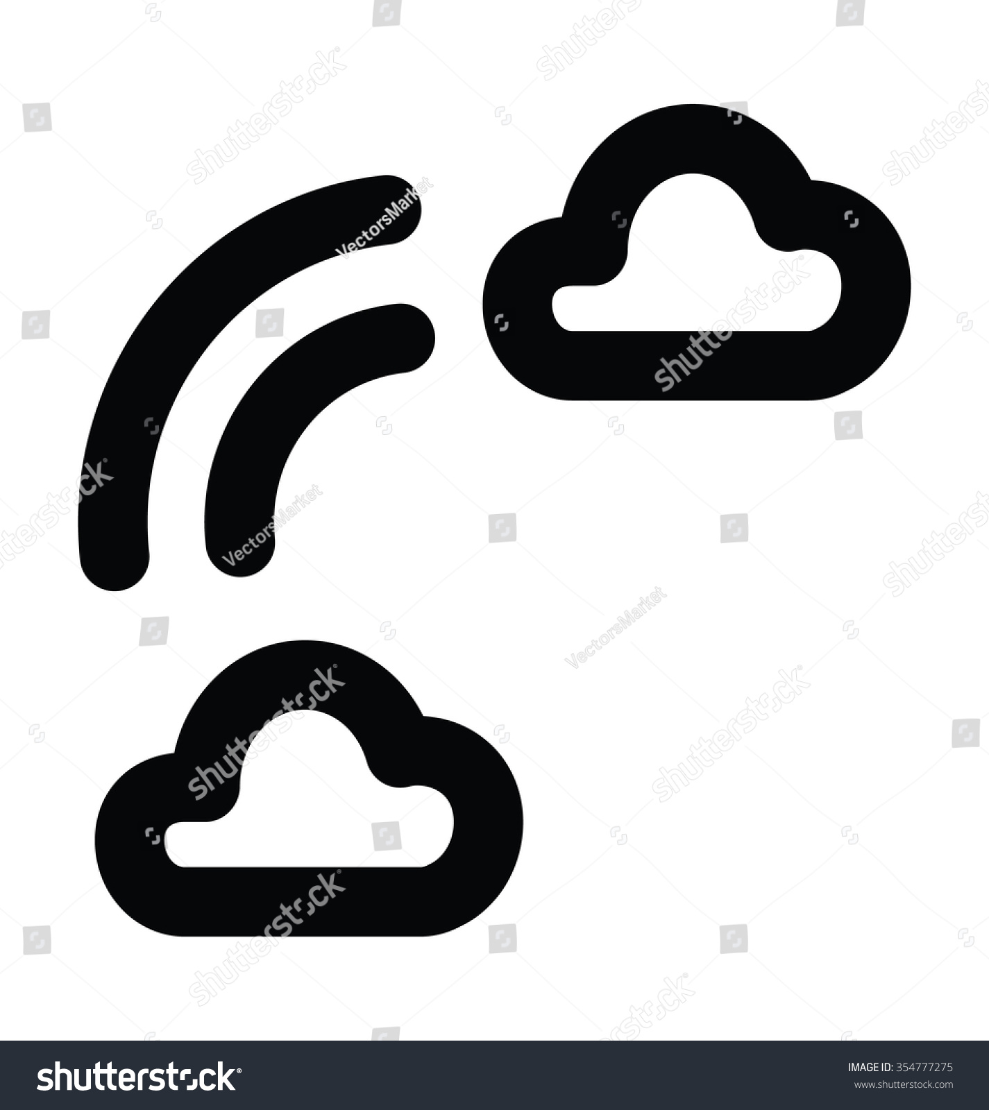 Rainbow Clouds Bold Line Icon Stock Vector (Royalty Free) 354777275 ...