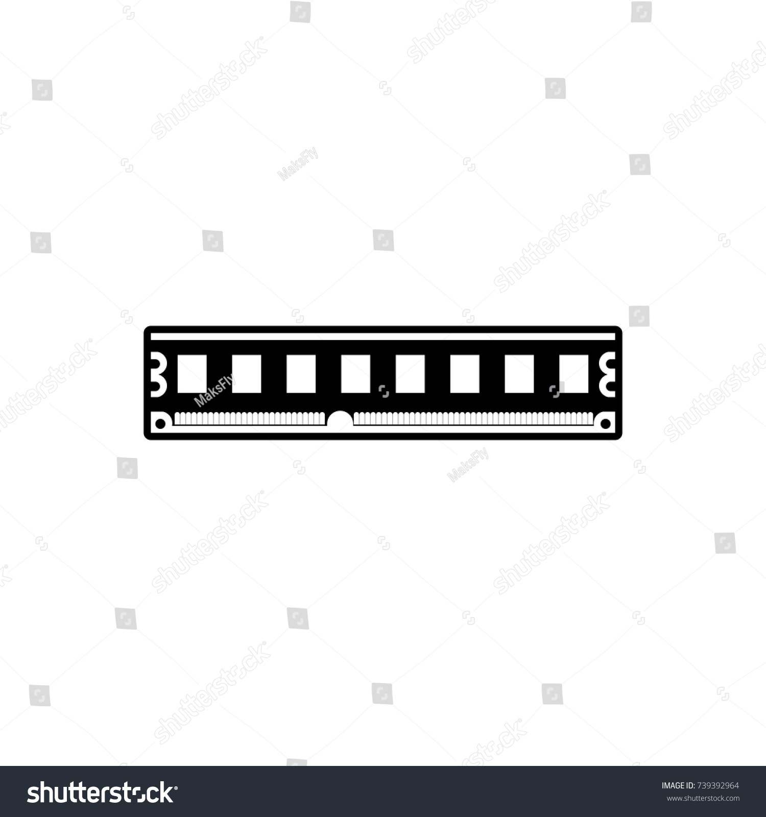 Random Access Memory Ram Iconblack Sign Stock Vector (Royalty Free ...