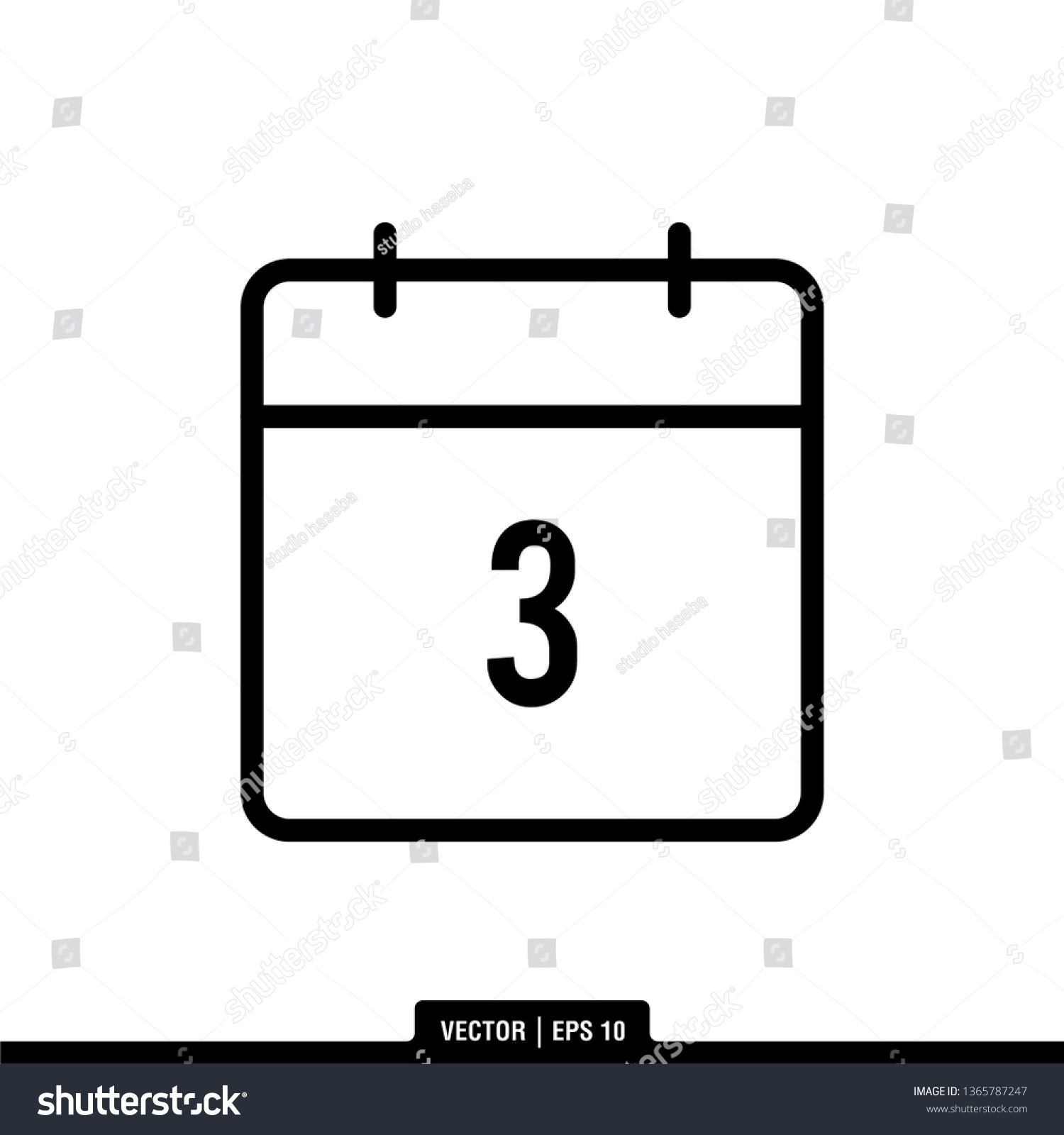 3rd Calendar Icon Vector Illustration Logo Stock Vector (Royalty Free ...