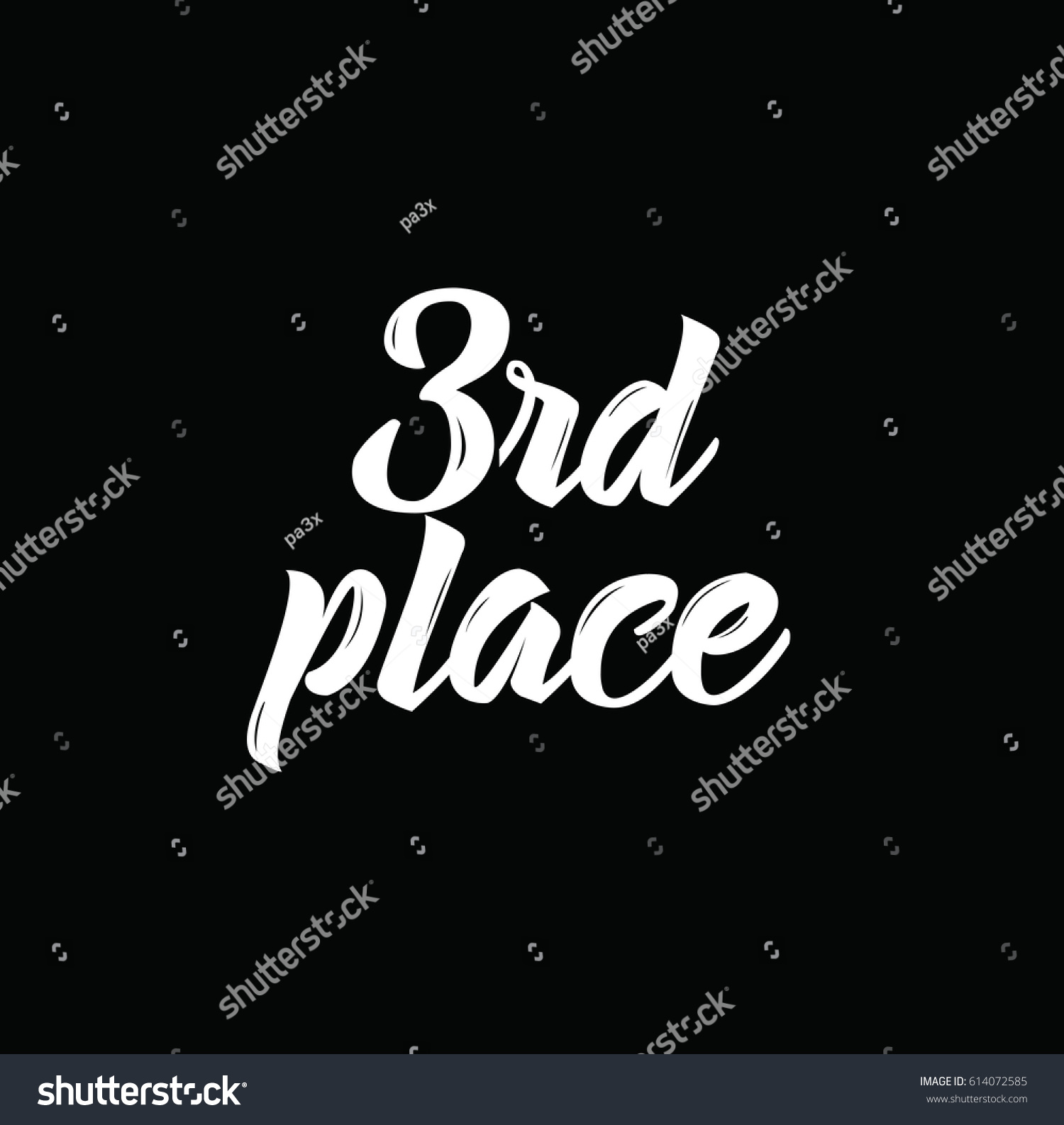 3rd Place Text Design Vector Calligraphy Stock Vector (Royalty Free ...