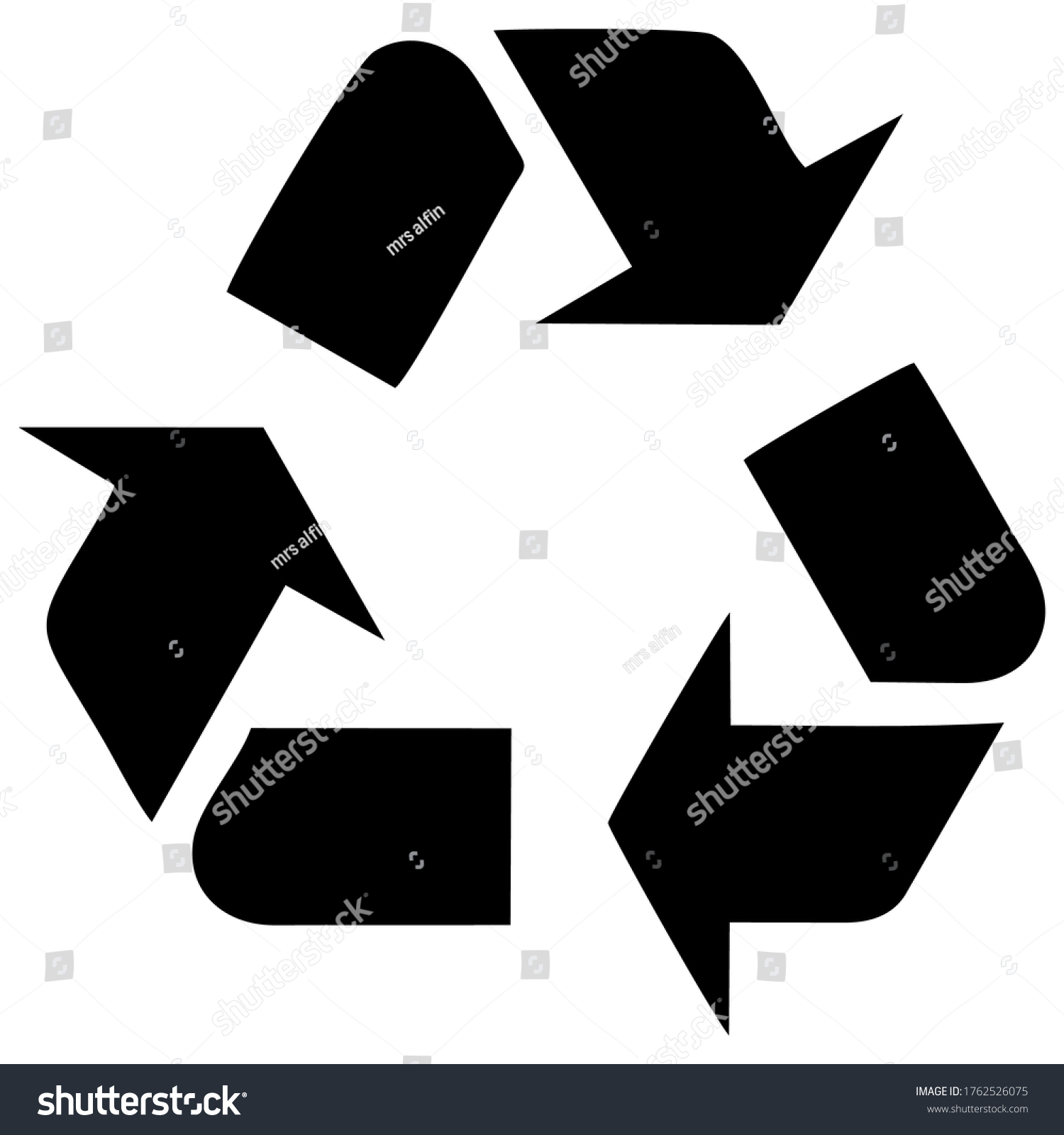 Recycle Black Background White Vector Icon Stock Vector (Royalty Free ...