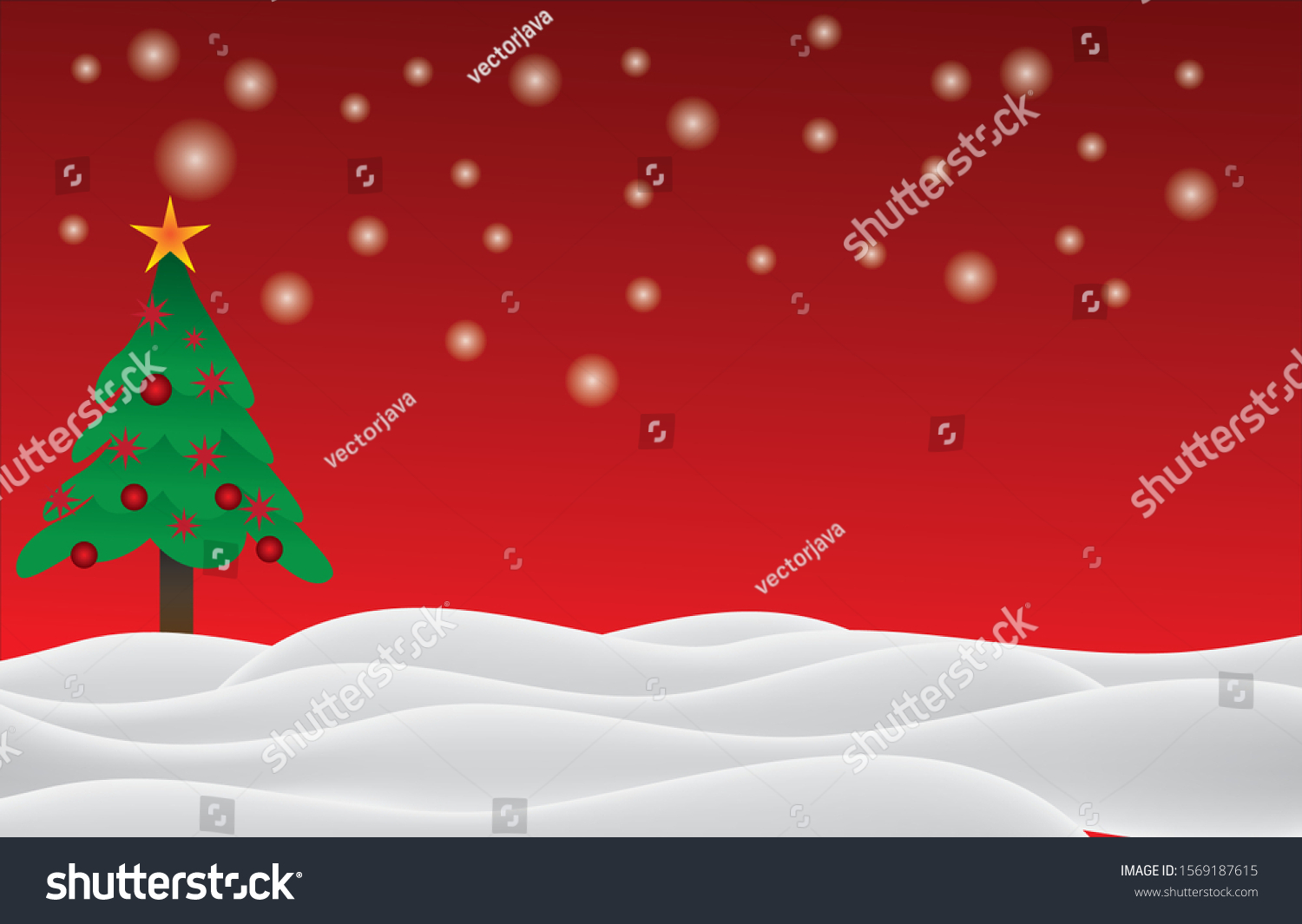 Red Snow Christmas Background Vector Stock Vector (Royalty Free ...