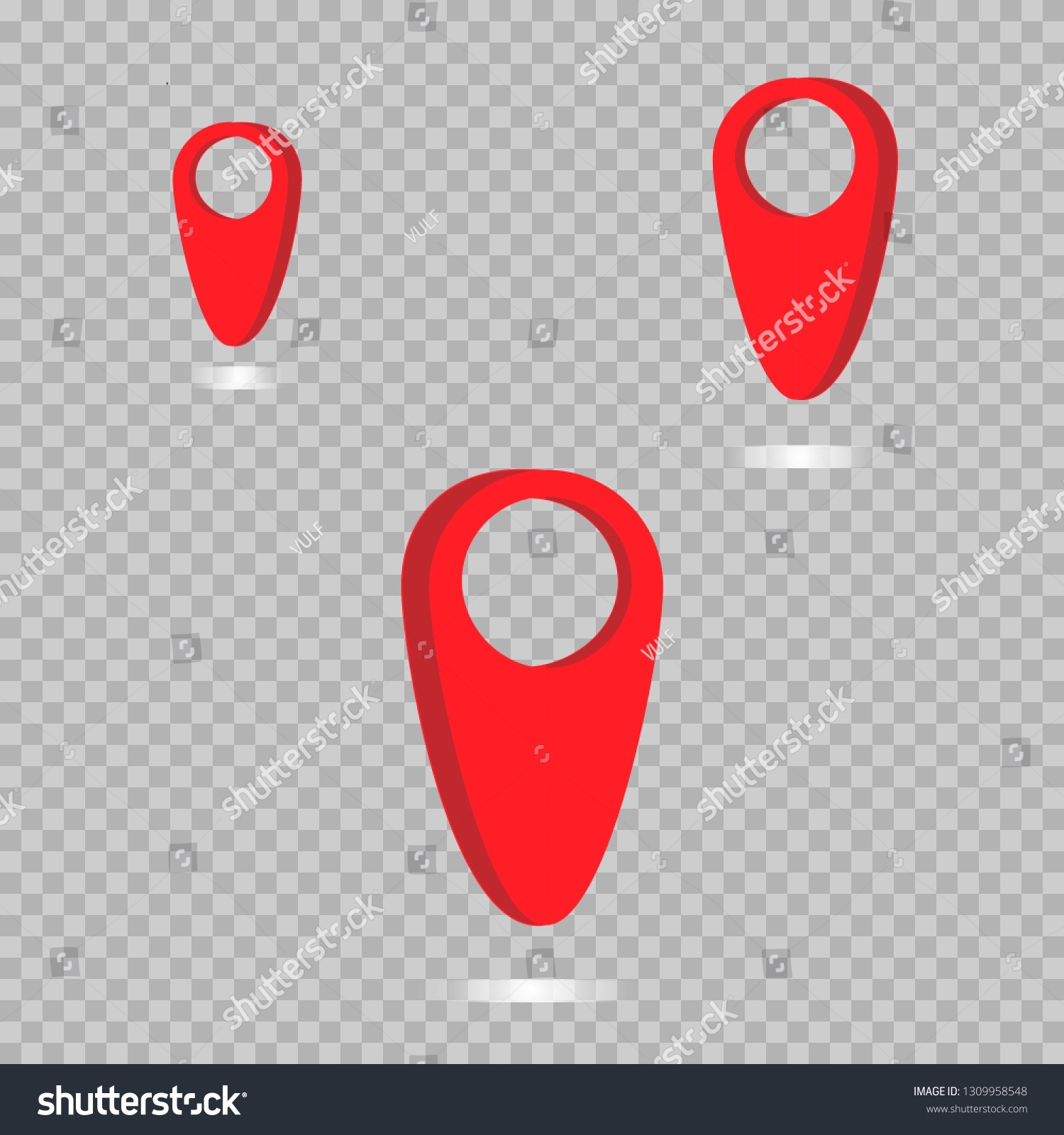 Red Badges Tags Map Pointer On Stock Vector (Royalty Free) 1309958548 ...