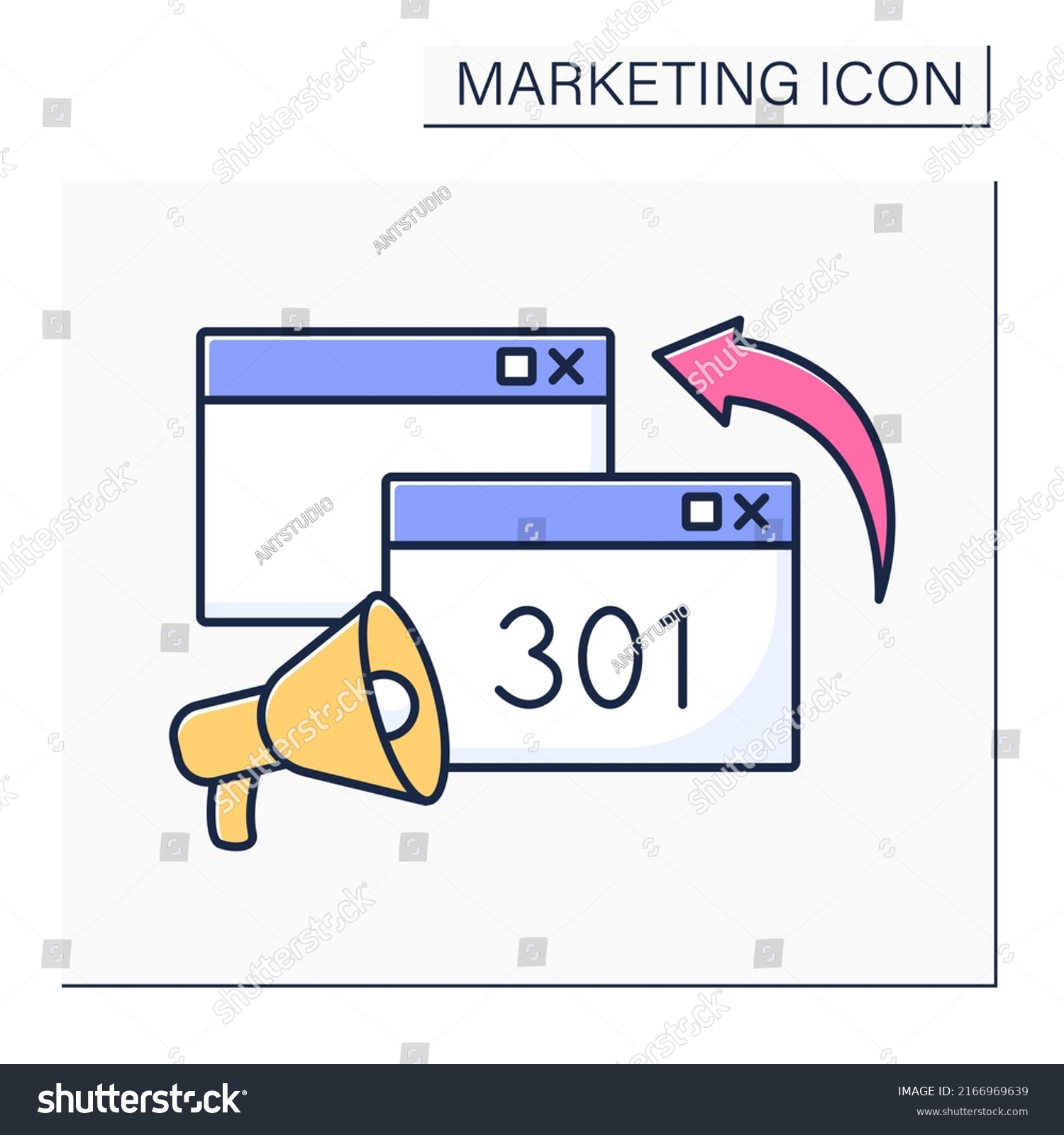301 Redirect Color Icon Redirecting Users Stock Vector Royalty Free 2166969639 Shutterstock