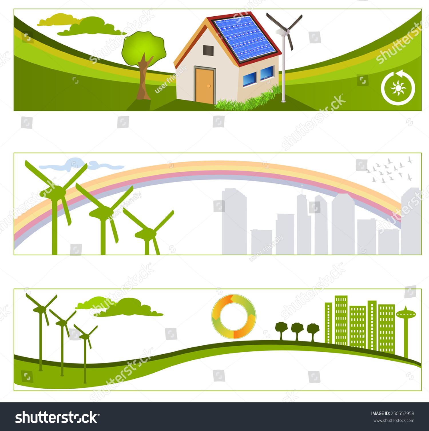 Renewable Green Energy Backgrounds Stock Vector (Royalty Free) 250557958