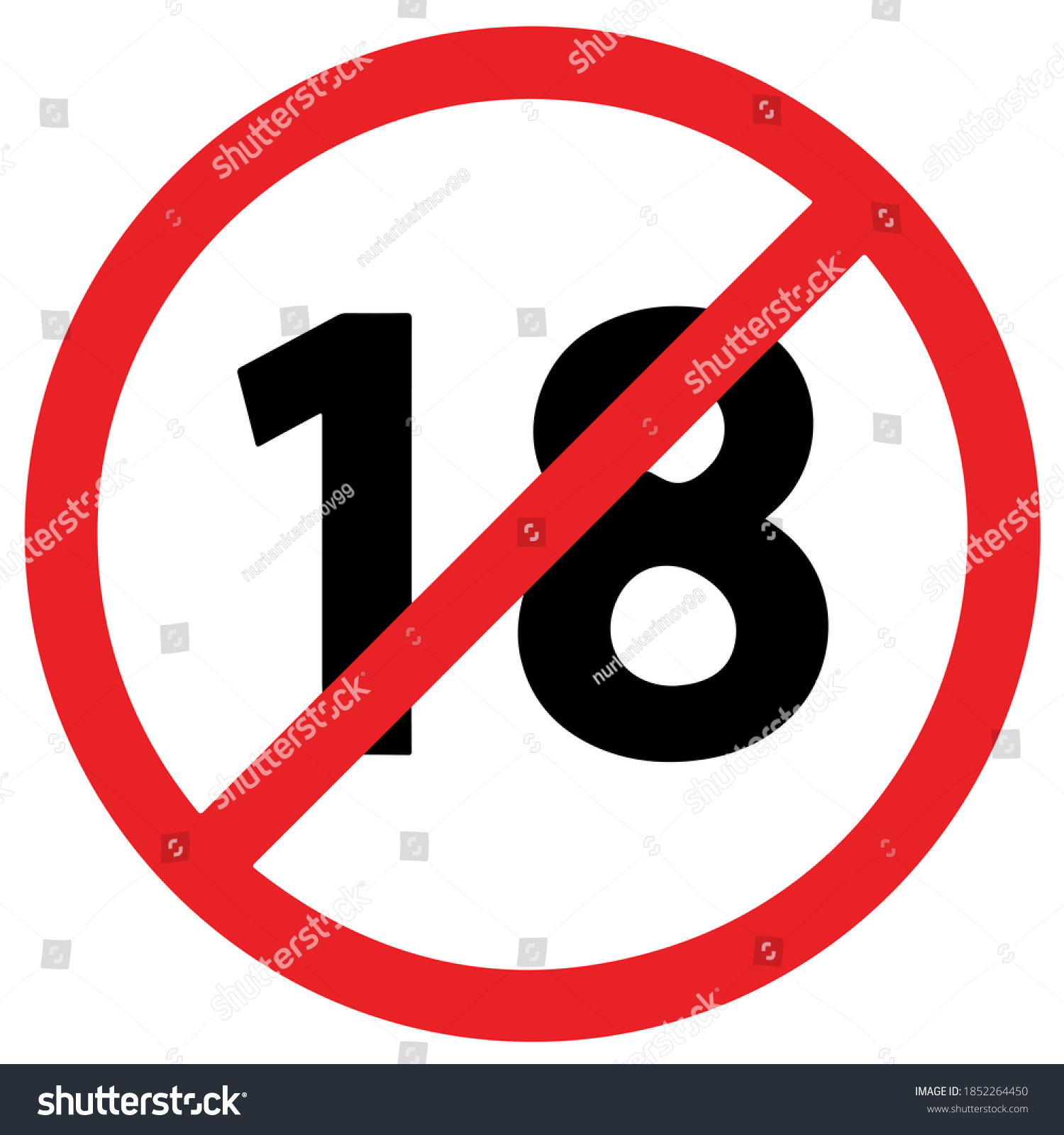 18 Restriction Vector Icon Red Circle Stock Vector (Royalty Free ...
