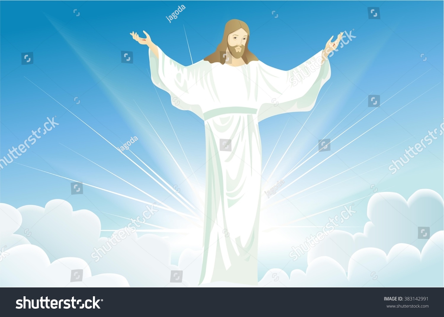 Resurrected Jesus Christ: vector de stock (libre de regalías) 383142991