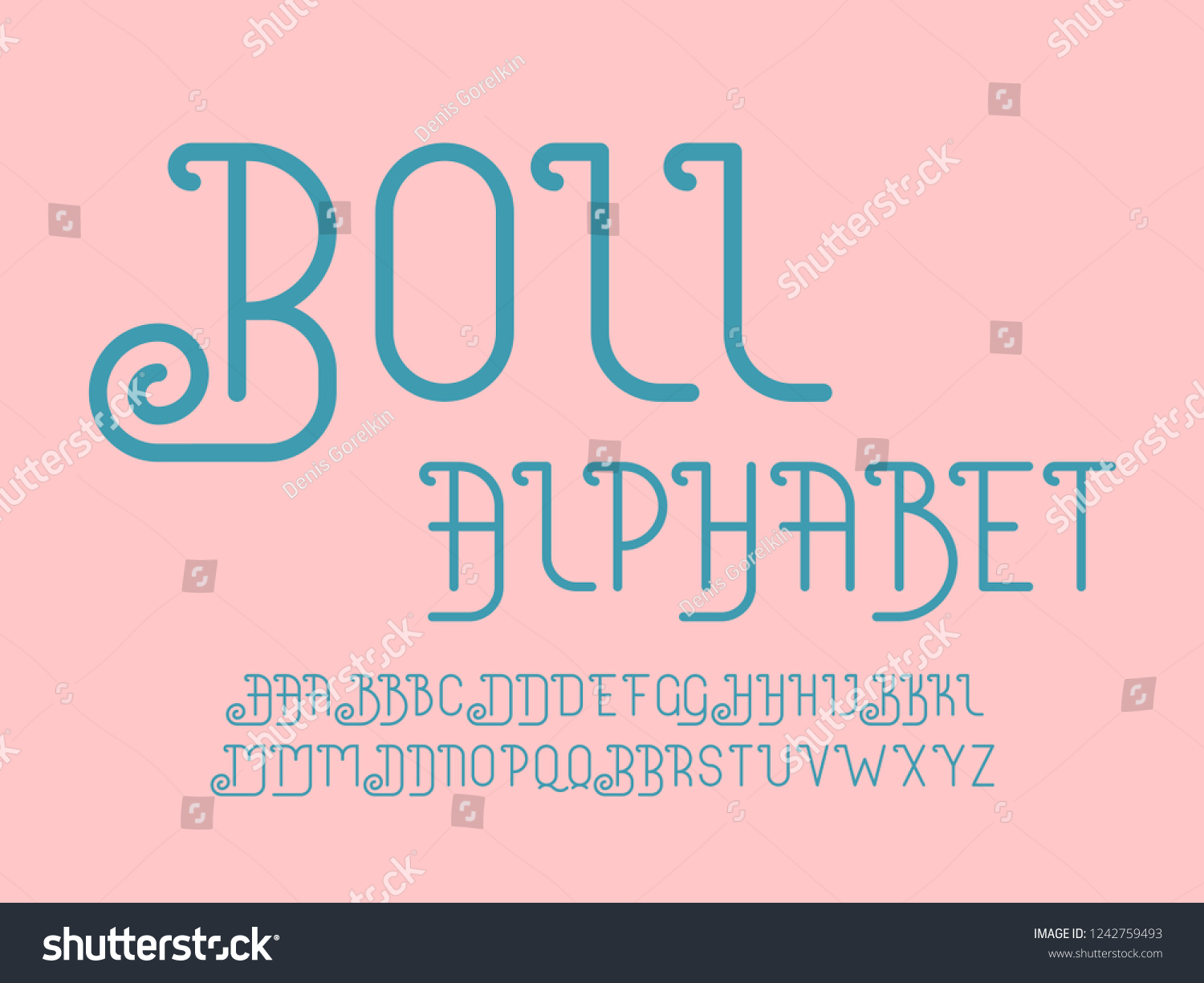 Roll Font Vector Alphabet Letters Typeface Stock-vektor (royaltyfri ...
