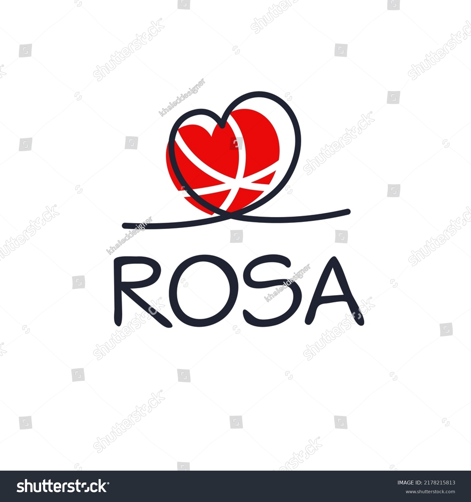 Rosa Calligraphy Name Vector Illustration Stock Vector (Royalty Free ...