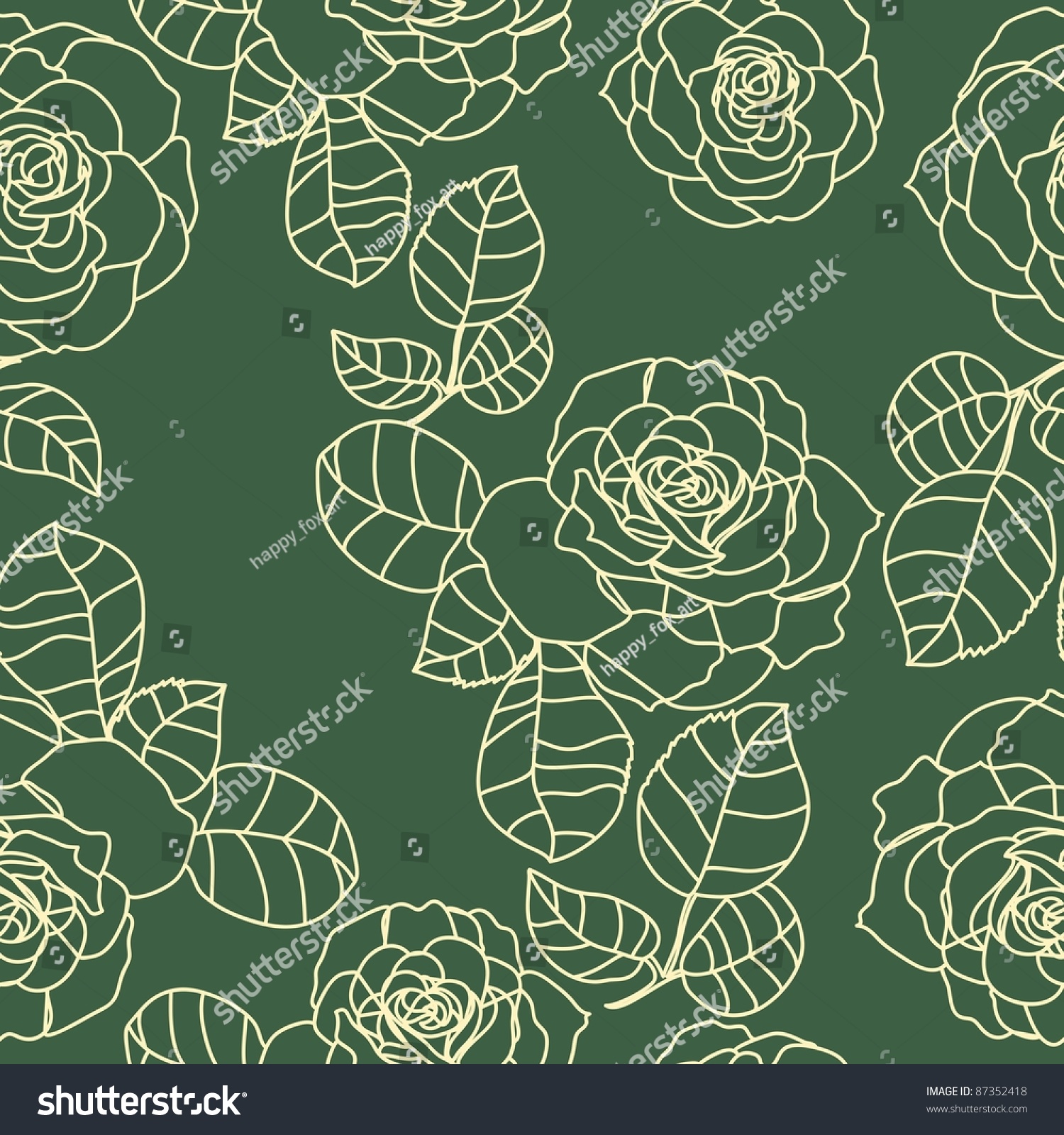 Roses Seamless Texture Stock Vector (Royalty Free) 87352418