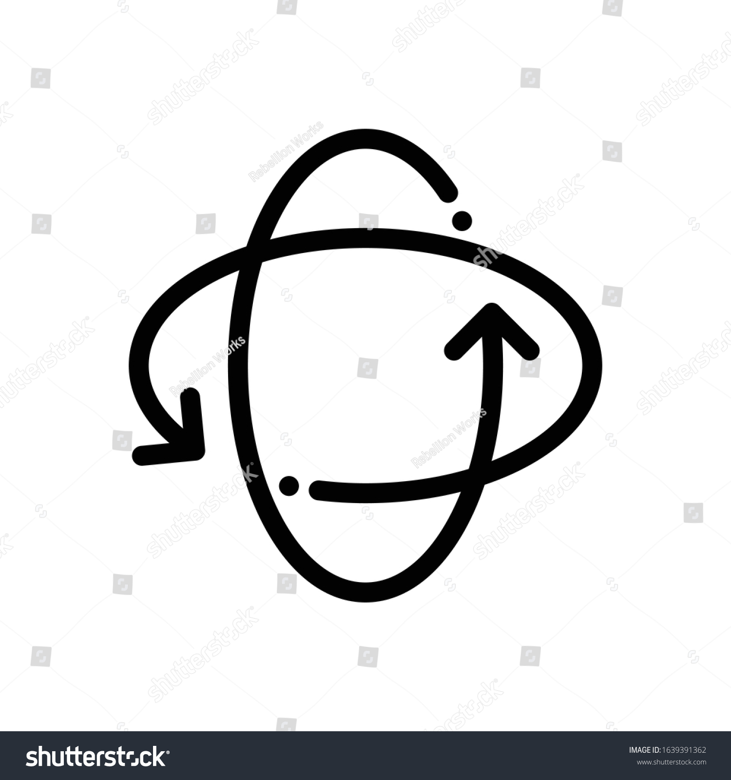 360 Rotation Icon Simple Vector Line Stock Vector (Royalty Free) 1639391362
