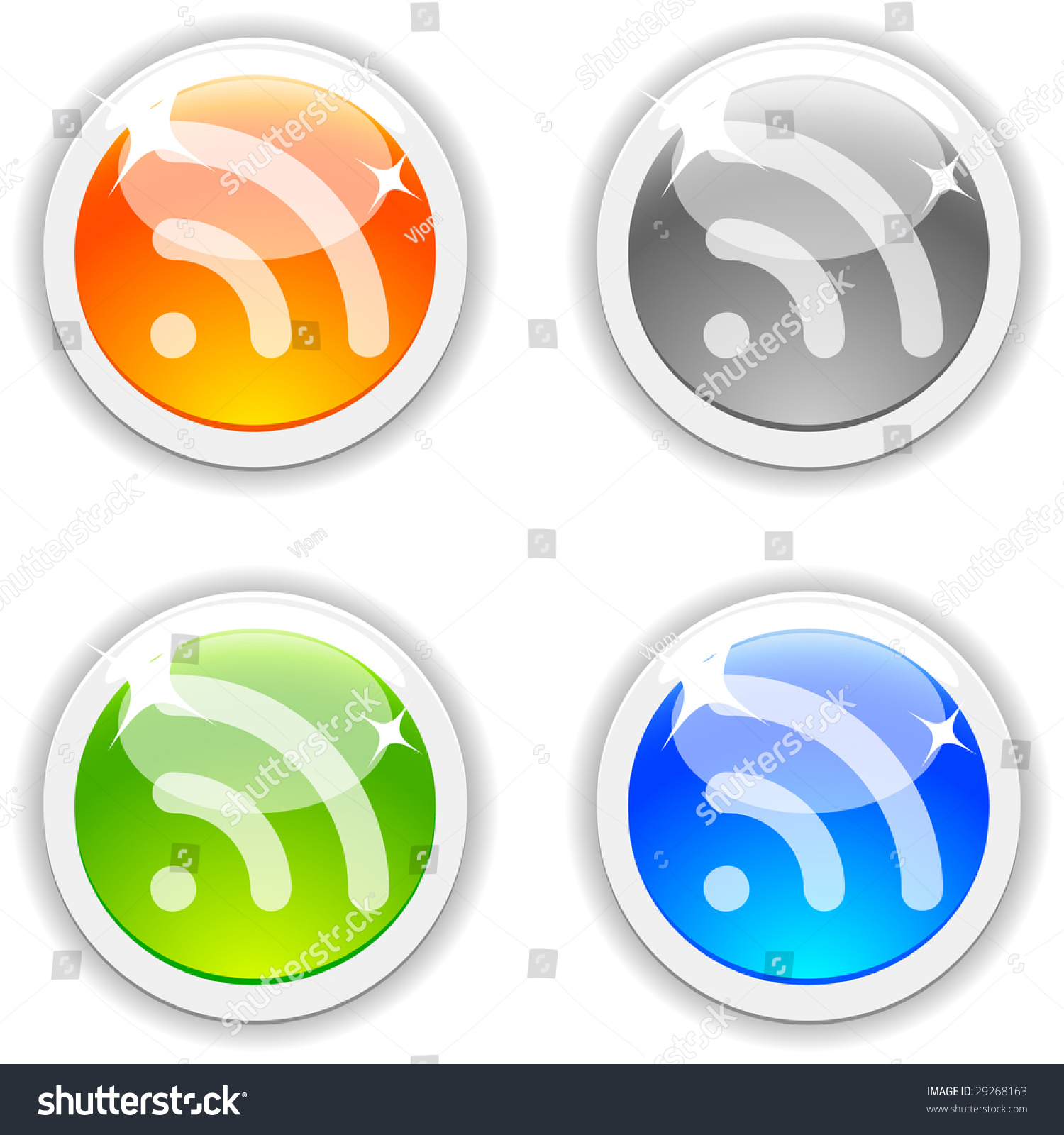 Rss Realistic Buttons Vector Illustration Stock Vector (Royalty Free ...