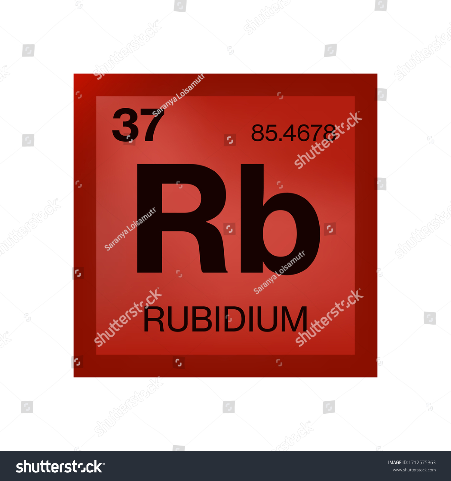 Rubidium Element Periodic Table Stock Vector (Royalty Free) 1712575363