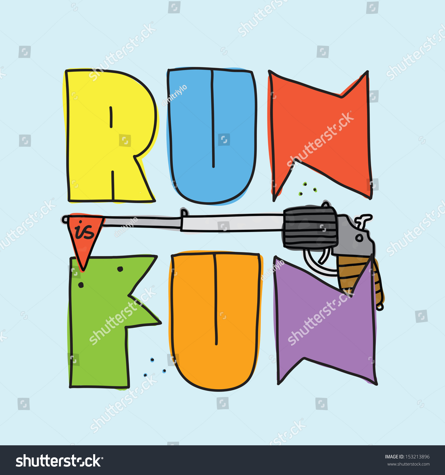 Run Fun Vector Illustration Stock Vector (Royalty Free) 153213896