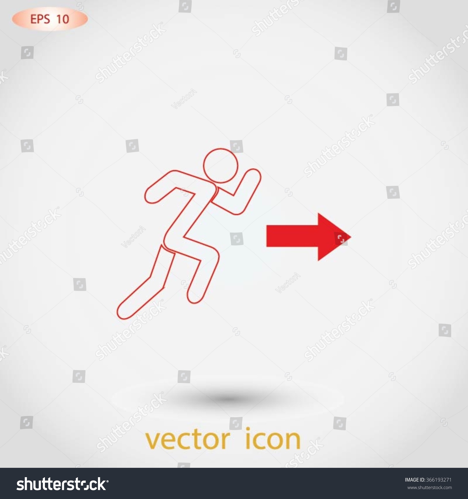 Running Man Figure Direction Arrow Icon Stock Vector (Royalty Free ...