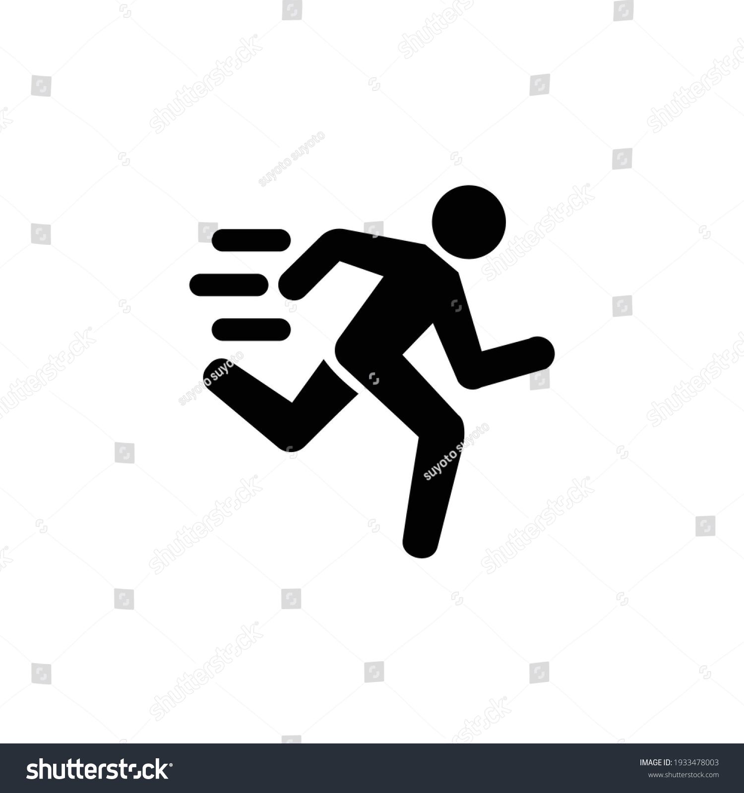Running Man Icon Black White Stock Vector (Royalty Free) 1933478003 ...