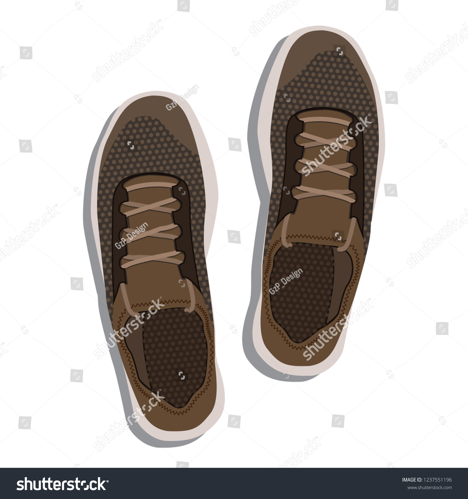 Running Shoes Top View Stock Vector (Royalty Free) 1237551196 ...