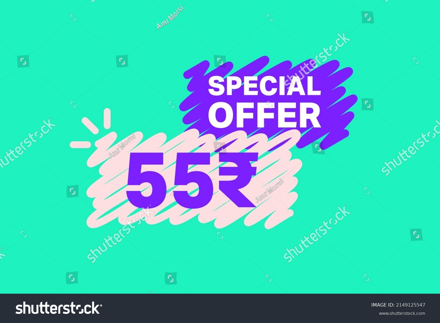 55 Rupee Off Sale Discount Banner Stock Vector Royalty Free