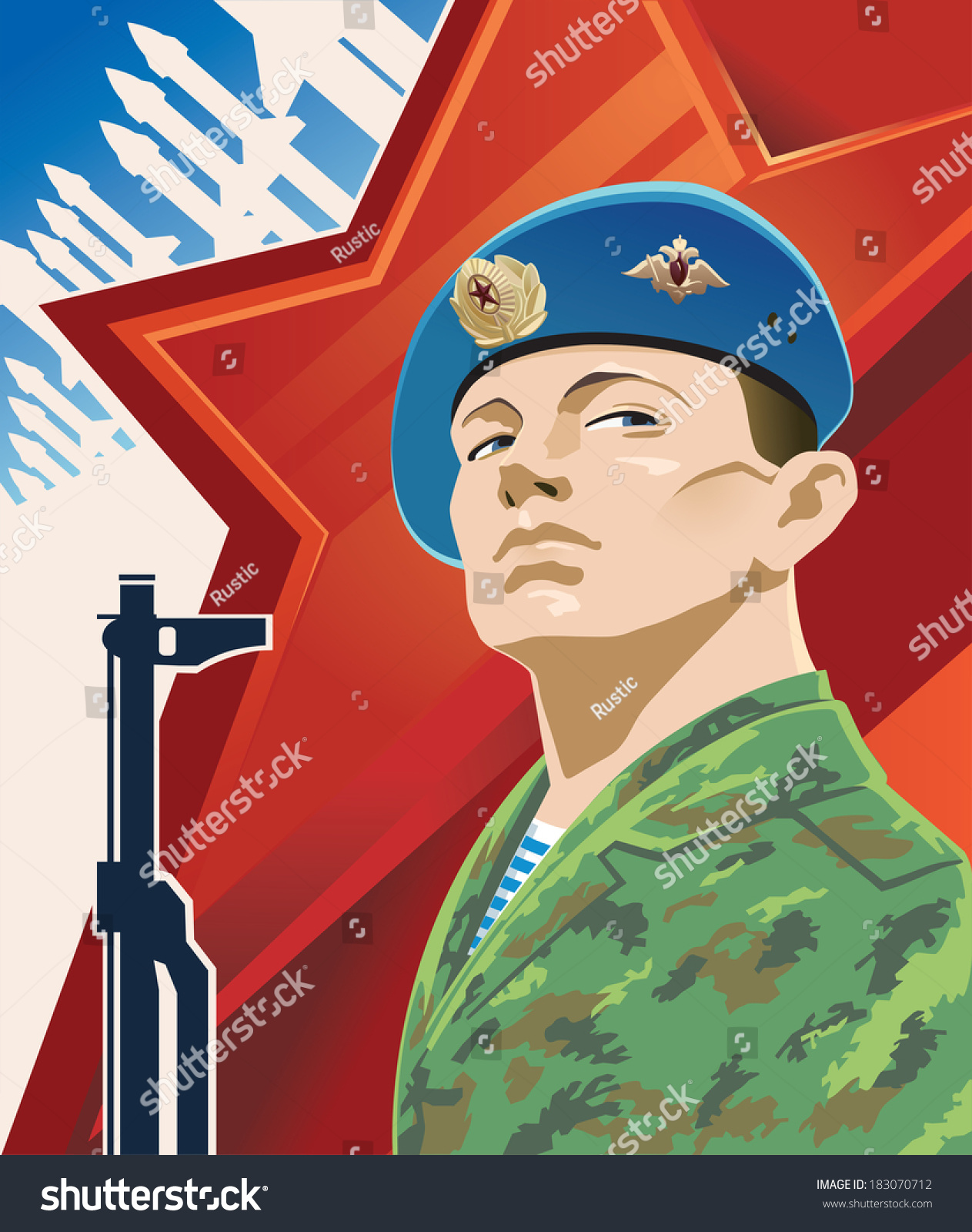 Russian Soldier Stock Vector 183070712 - Shutterstock