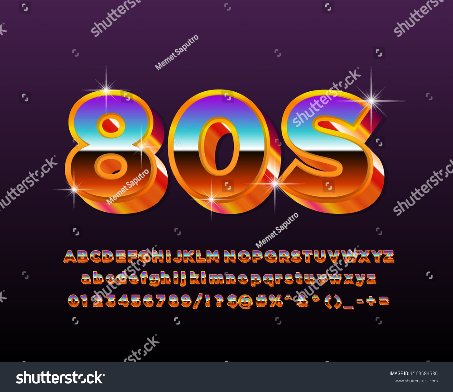 80s Alphabet Style Retro Text Effect Stock Vector (Royalty Free) 1569584536
