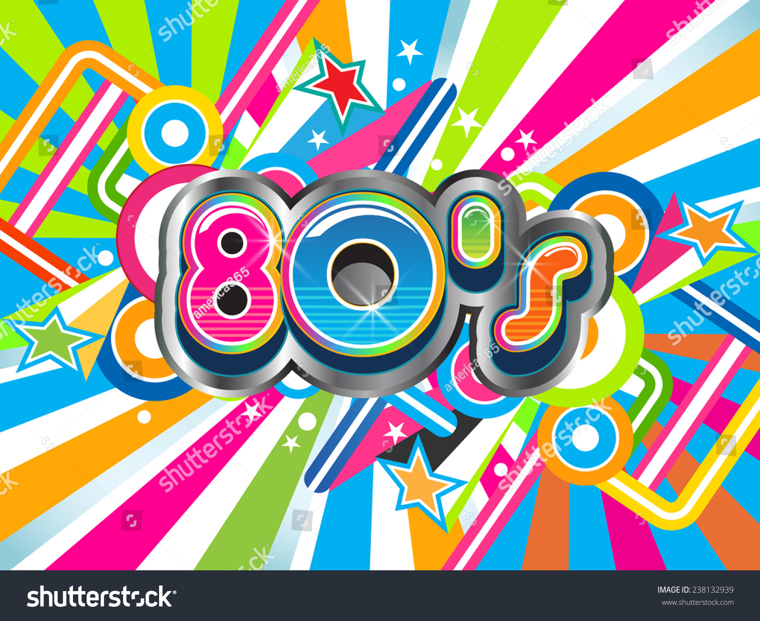 80s Party Illustration Logo Vector Design Stock Vector (Royalty Free ...