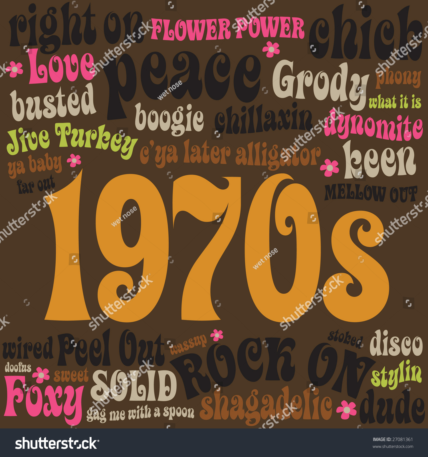 1970s Phrases Slangs Stock Vector (Royalty Free) 27081361 | Shutterstock