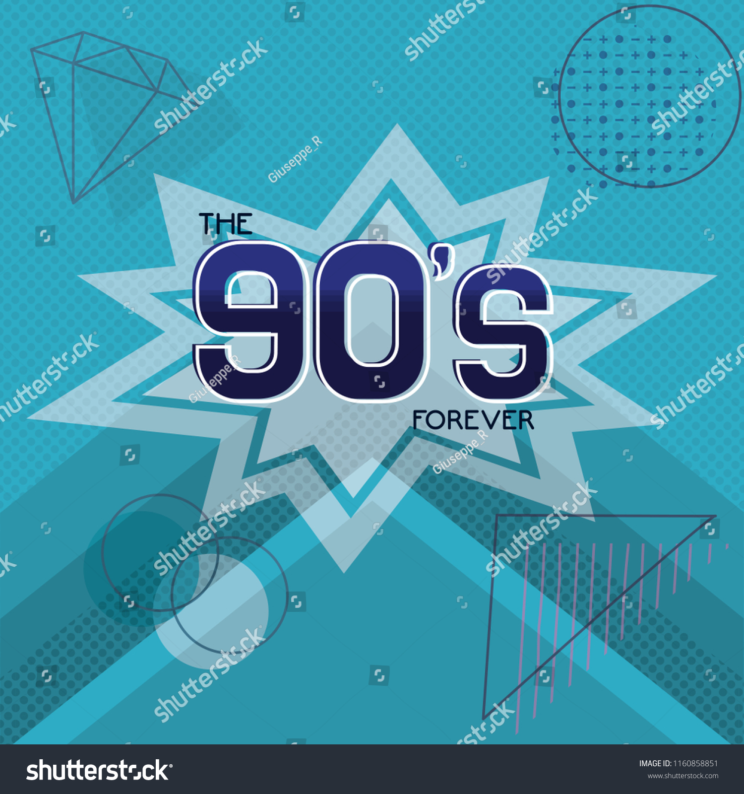 90s Retro Card Design Stock Vector (Royalty Free) 1160858851 | Shutterstock