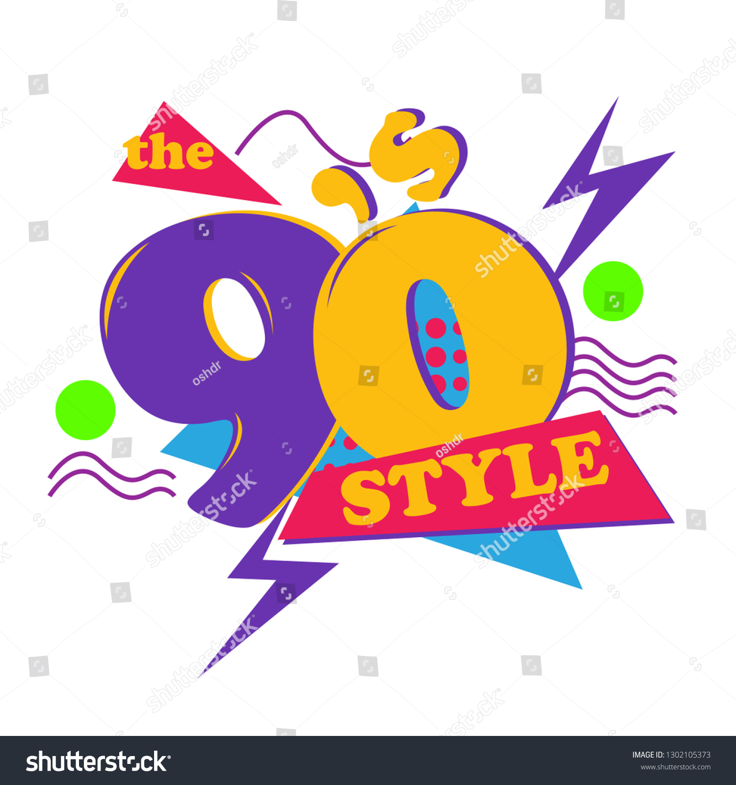 90s Retro Logo Design Eps10 Stock Vector (Royalty Free) 1302105373 ...