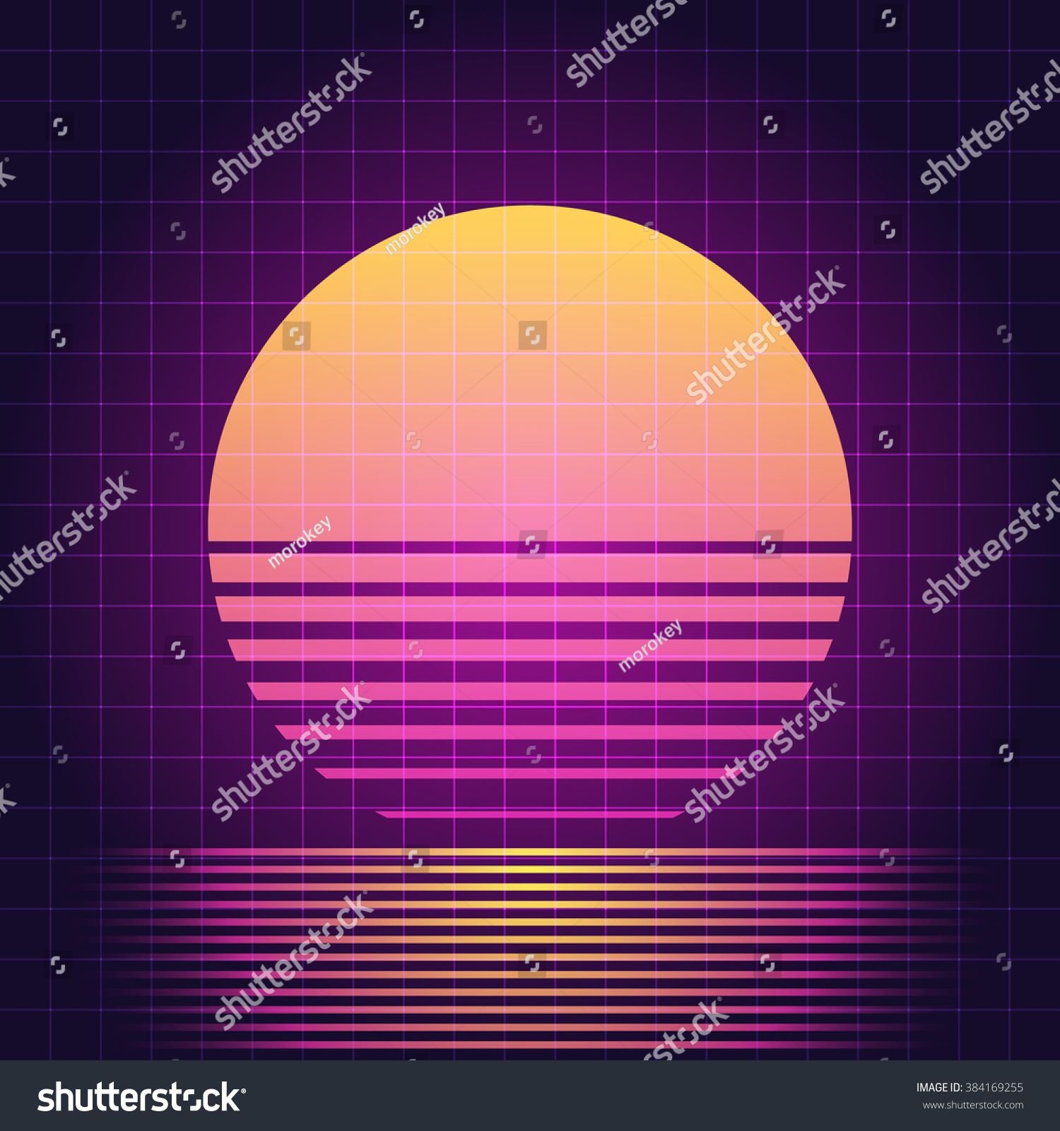 80s Retro Scifi Sunset Background Vhs: vector de stock (libre de ...