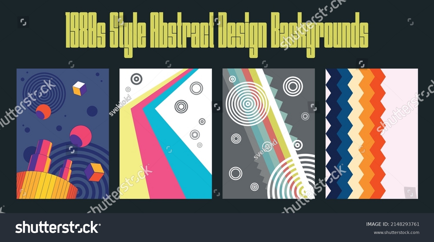 1980s Retro Style Abstract Design Backgrounds Stock Vector (Royalty ...