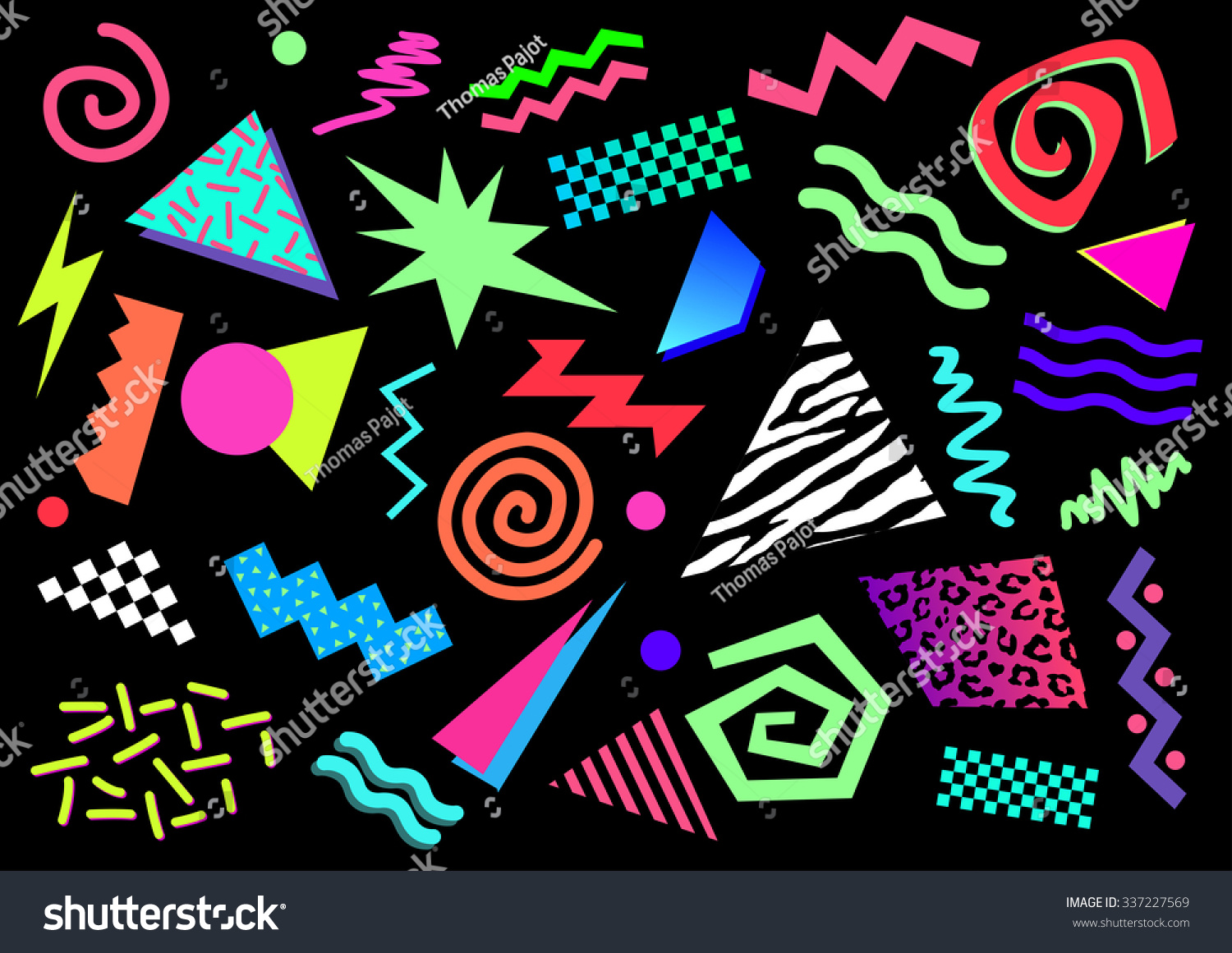 80s 90s รูปร่างนามธรรม: เวกเตอร์สต็อก (ปลอดค่าลิขสิทธิ์) 337227569 ...