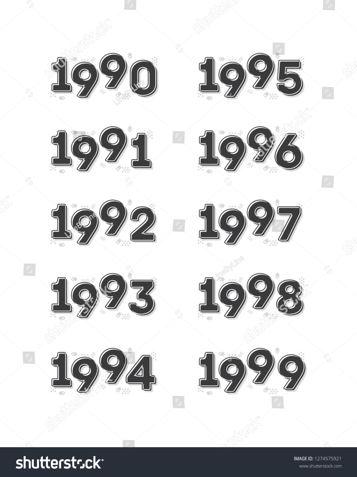 1990s Year Vector Text Retro Illustration Stock Vector (Royalty Free ...
