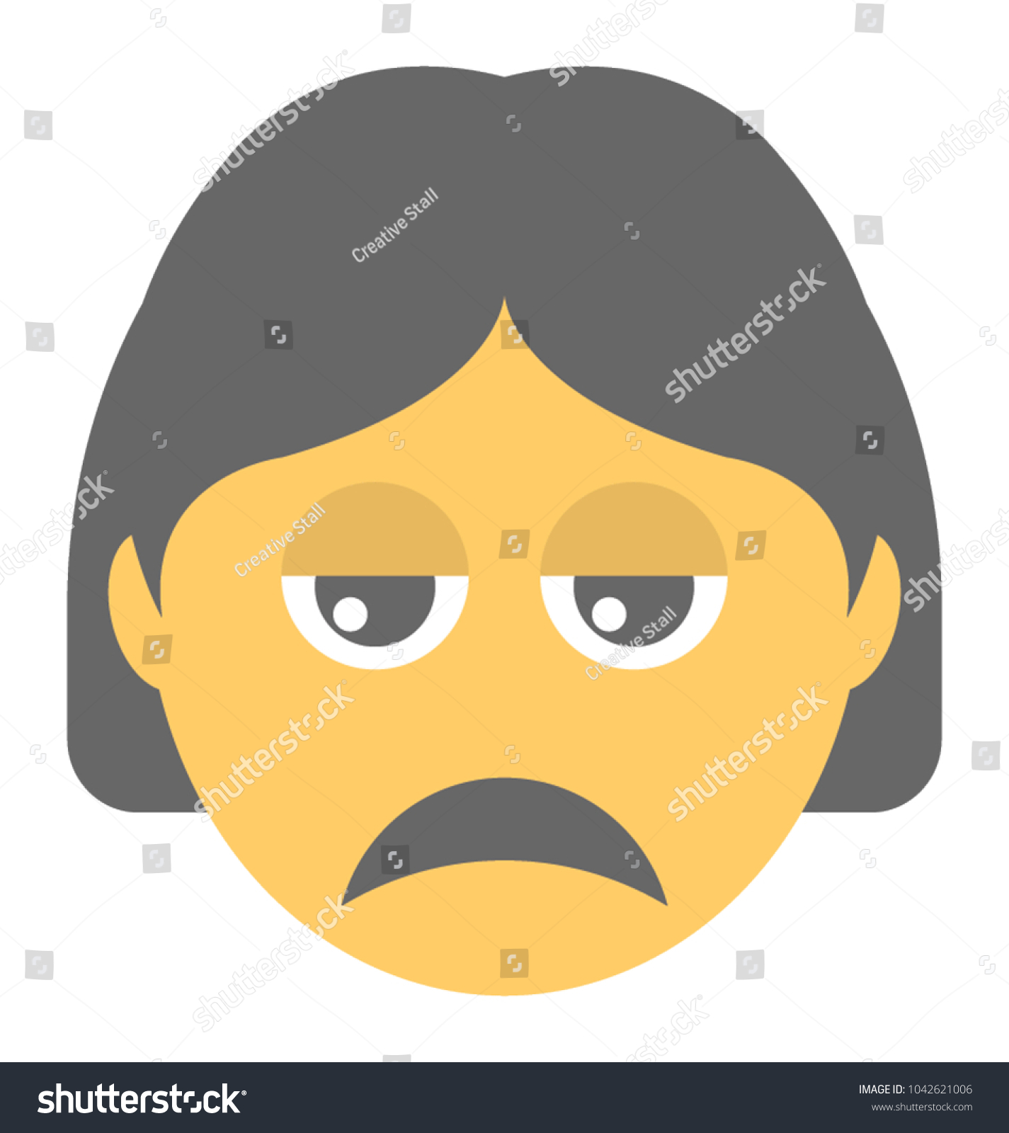 Sad Smiley Face Depressed Concept Stock Vector (Royalty Free) 1042621006