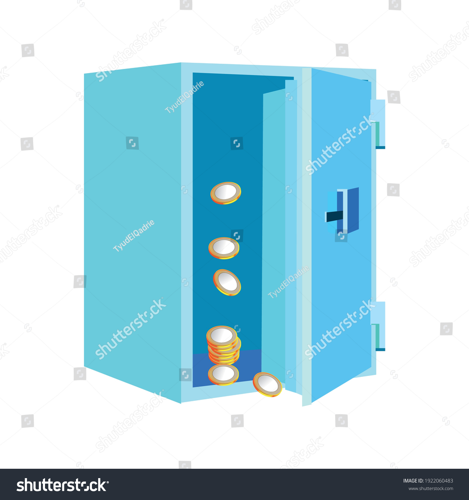 Safe Coins Vector Illustration Stock Vector (Royalty Free) 1922060483