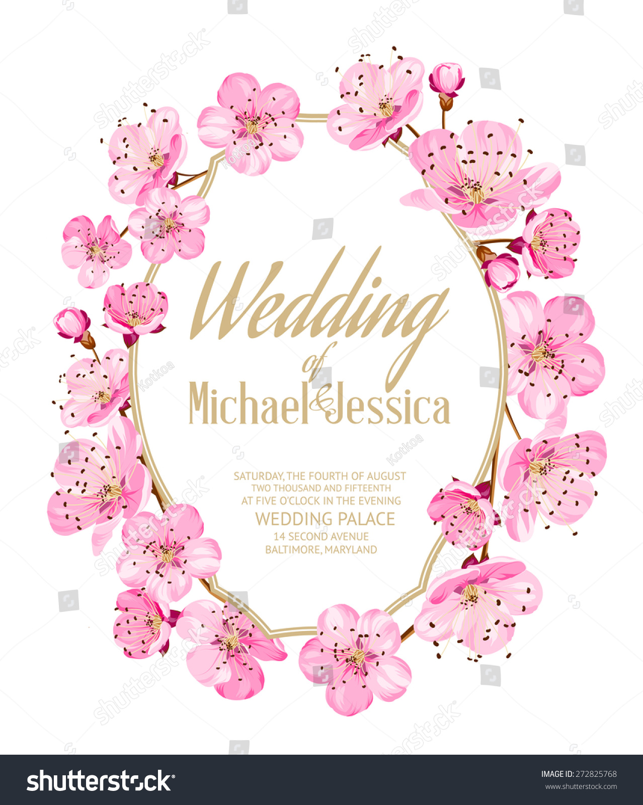 Sakura Invitation Spring Design Vector Illustration Stock Vector ...