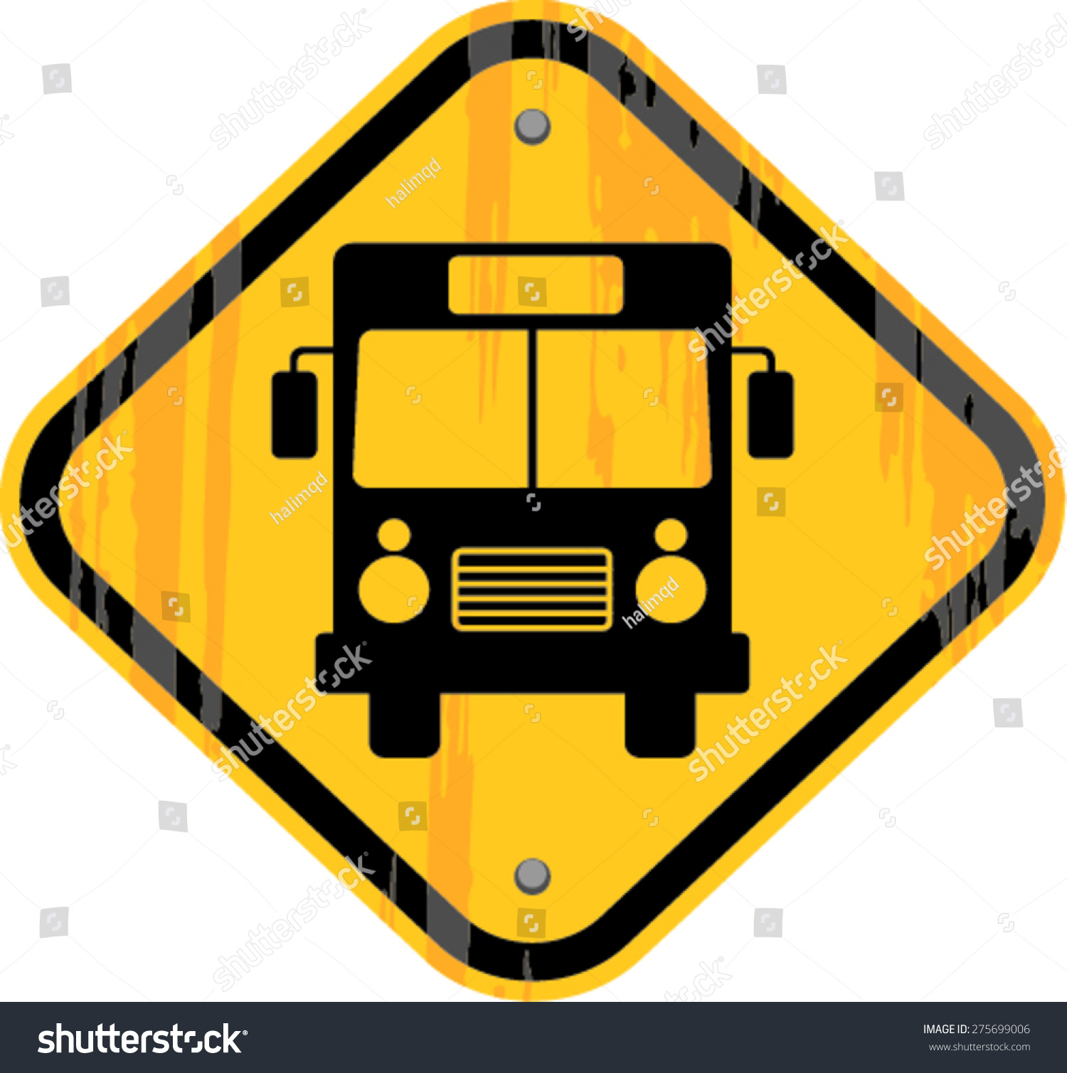 School Bus Signflat Style Stock Vector (Royalty Free) 275699006 ...